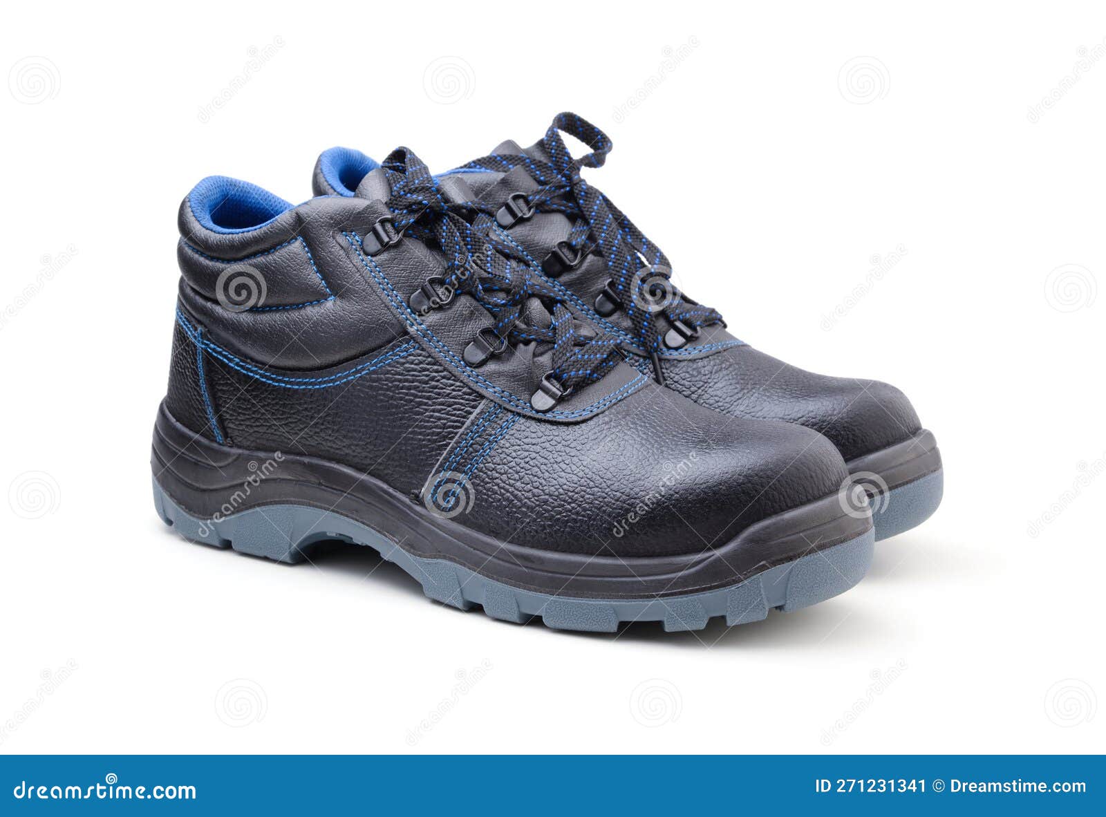 Work Boots Isolated on White Stock Image - Image of industry, shoelace ...