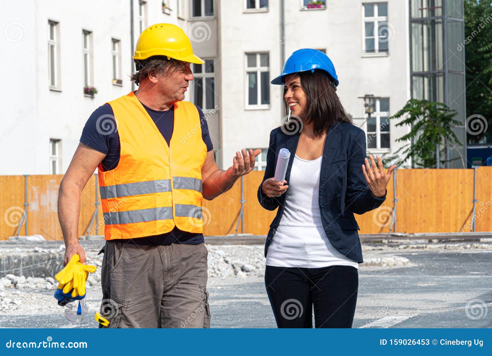 Work Break on Construction Site Stock Image - Image of manual, building ...