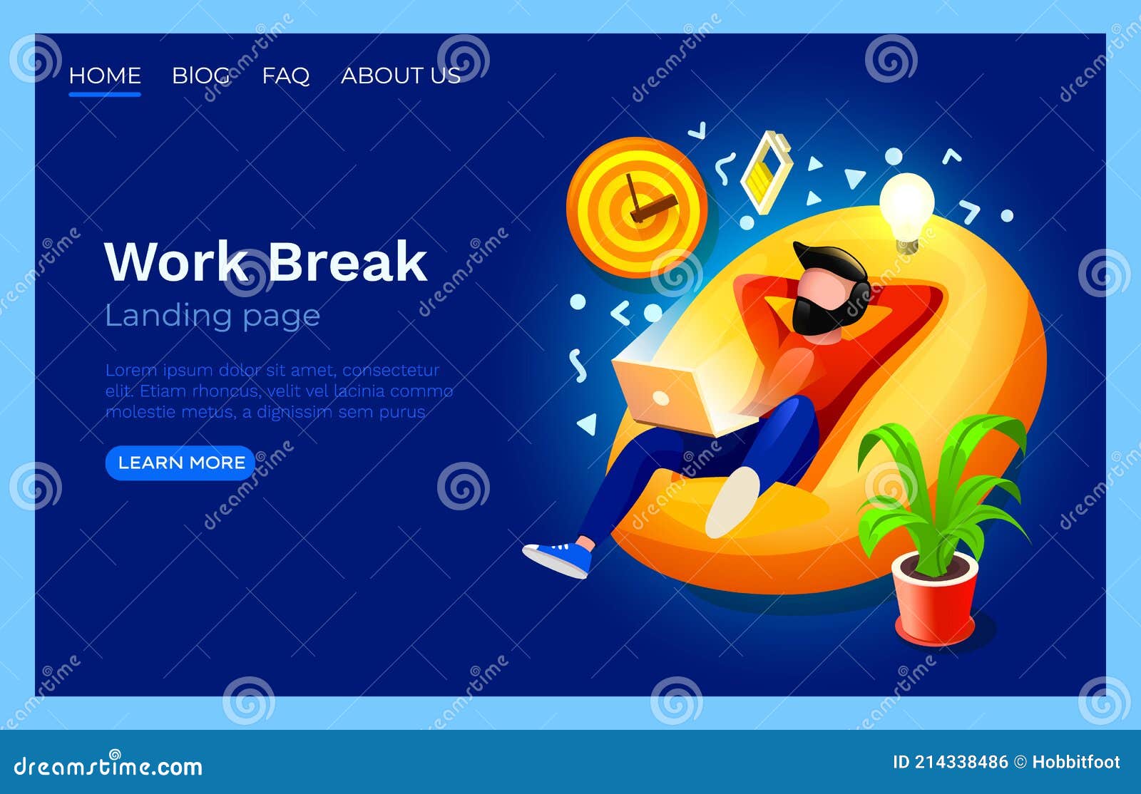 Work Break Office Room, Landing Page Website, Developer Freelancer ...