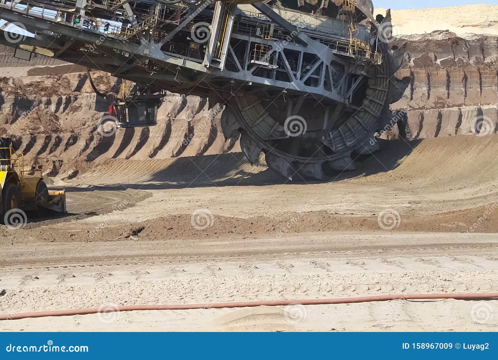 Work of a Bucket Wheel Excavator in a Quarry. Ore Mining in a Quarry ...