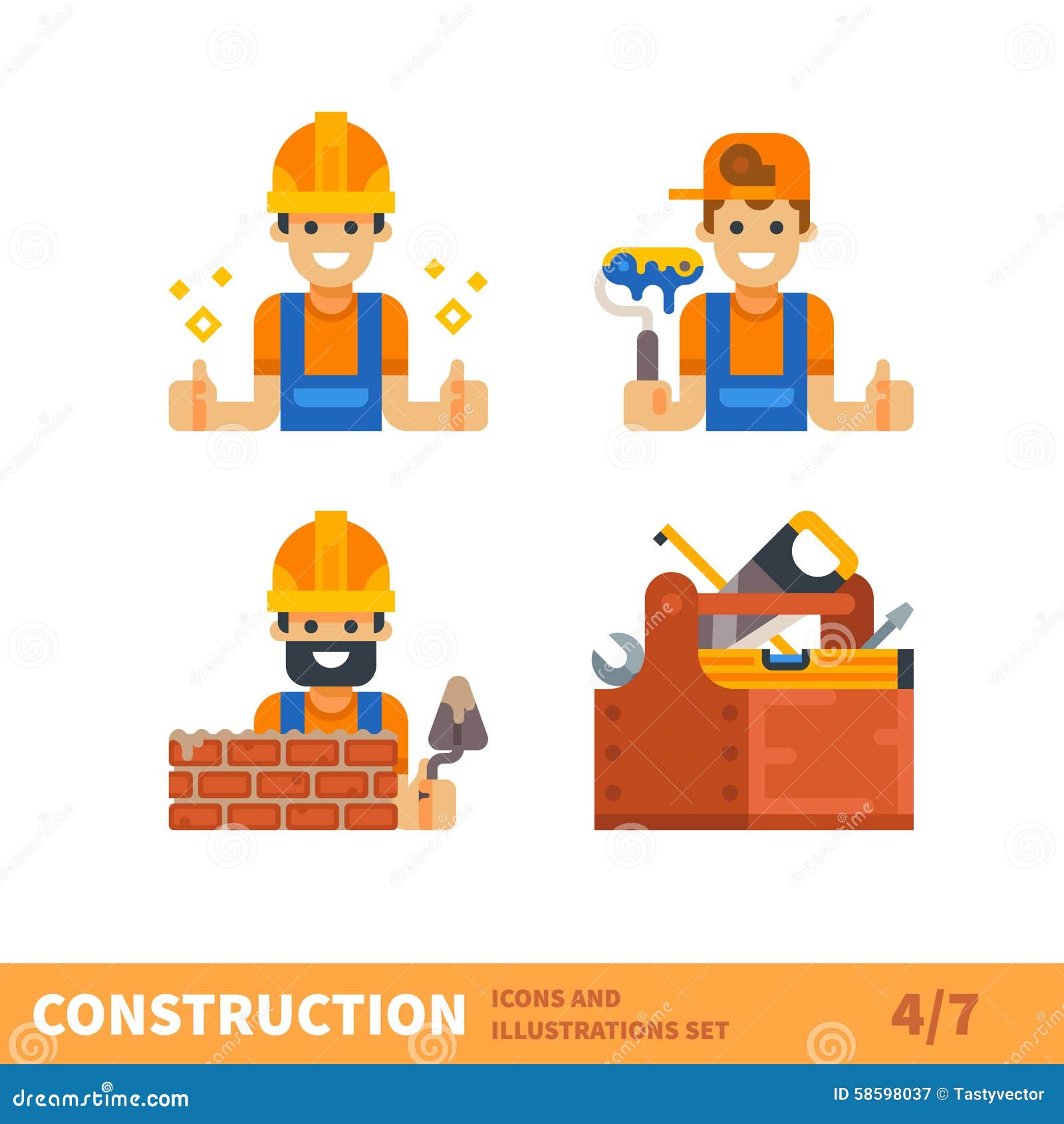 Work for Builder or Foreman Stock Vector - Illustration of color ...