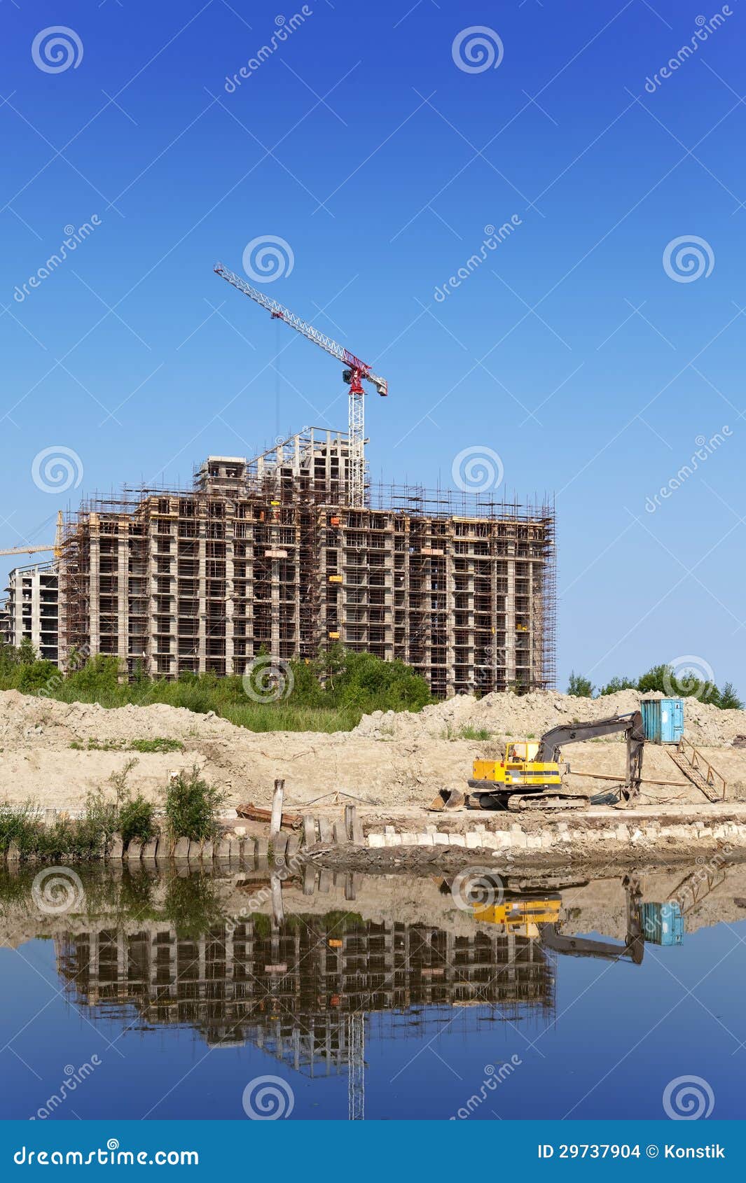 Work on a Building Area. Industry Construction Stock Photo - Image of ...