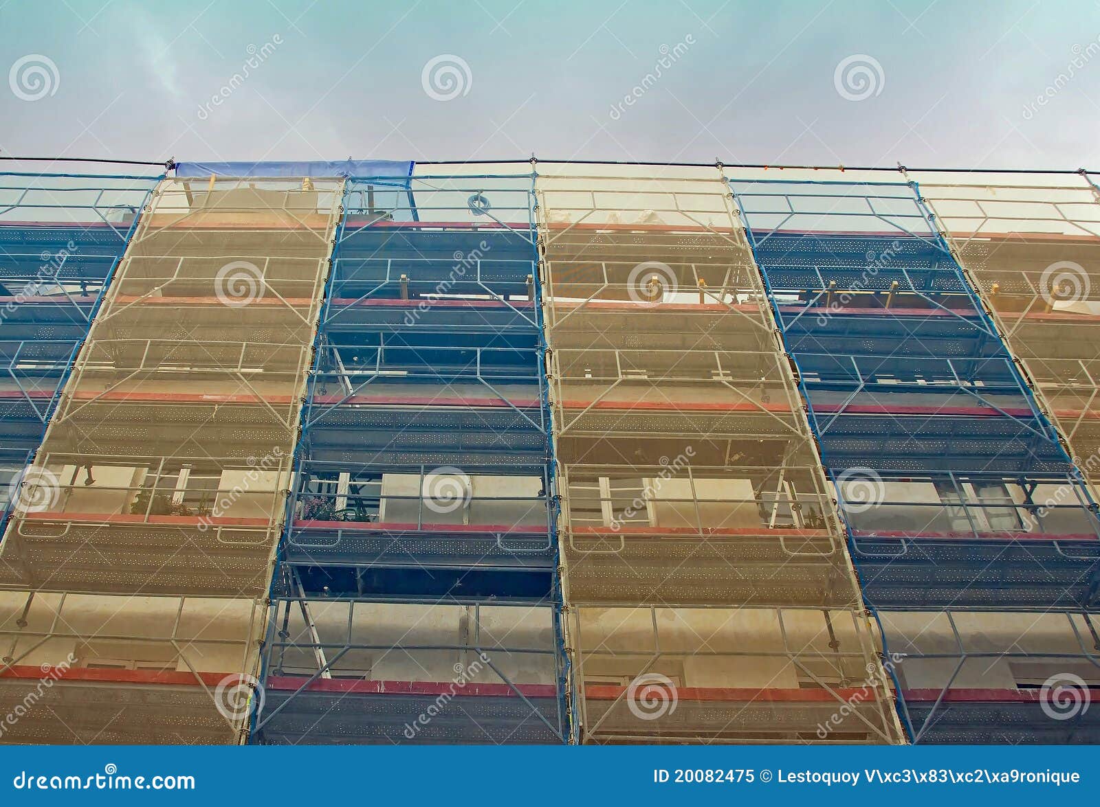 Work on a building facade stock image. Image of renovation - 20082475