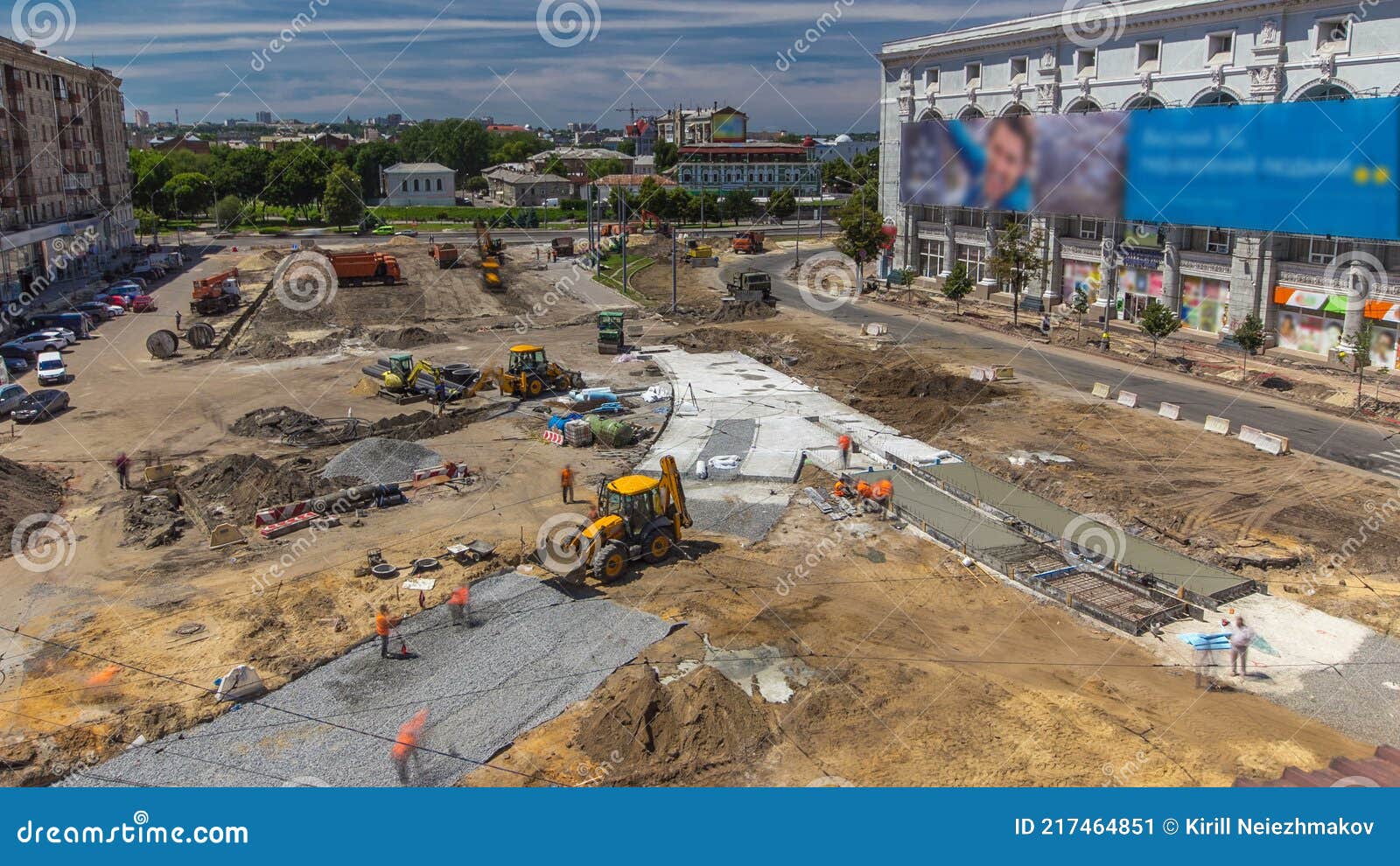 Work Bulldozer on the Construction of a Road Timelapse Stock Image ...