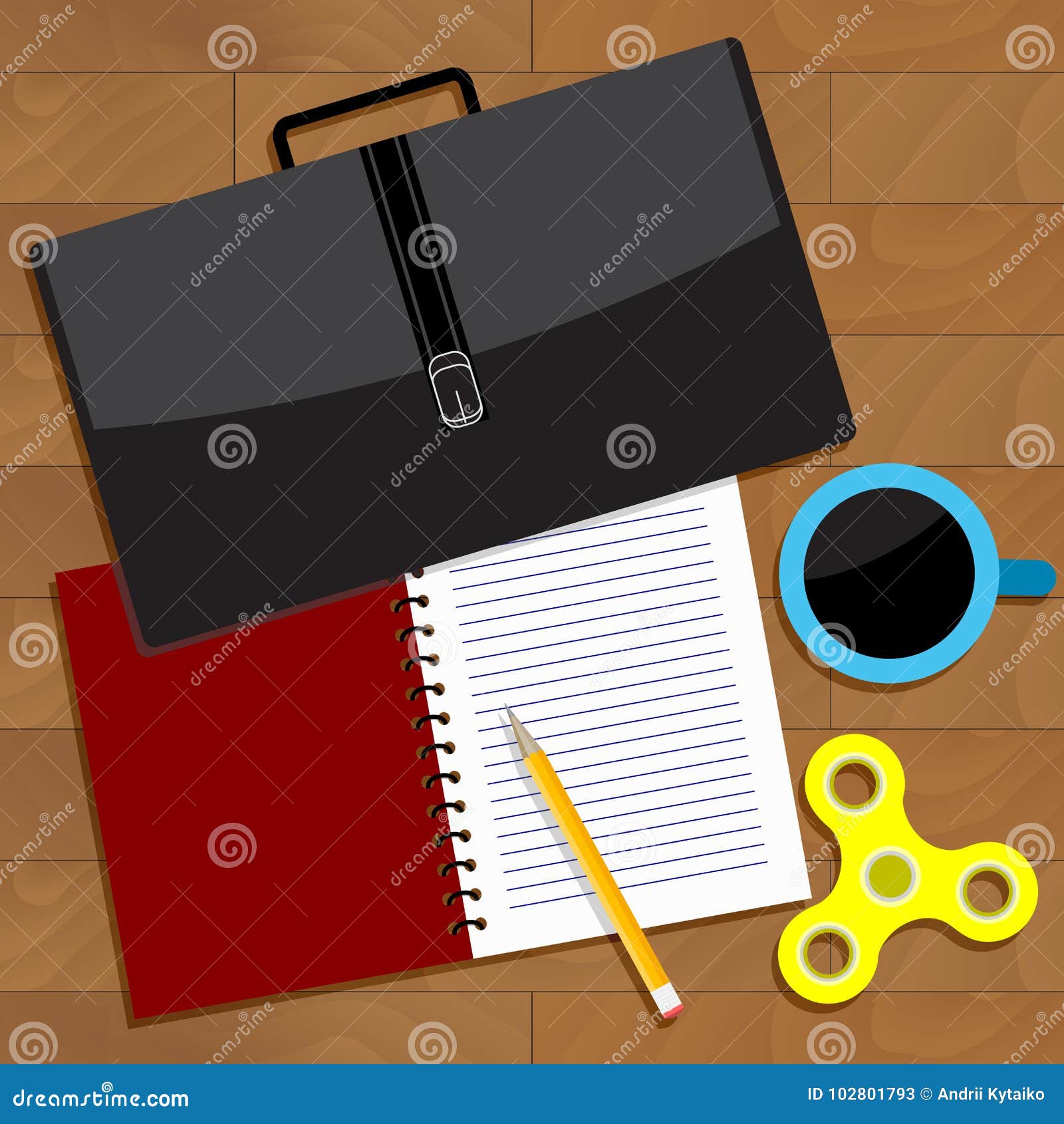 Work business top view stock vector. Illustration of graphic - 102801793