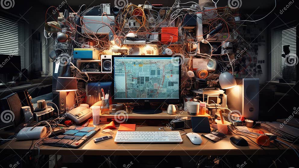 Work busy computer stock illustration. Illustration of work - 305877888