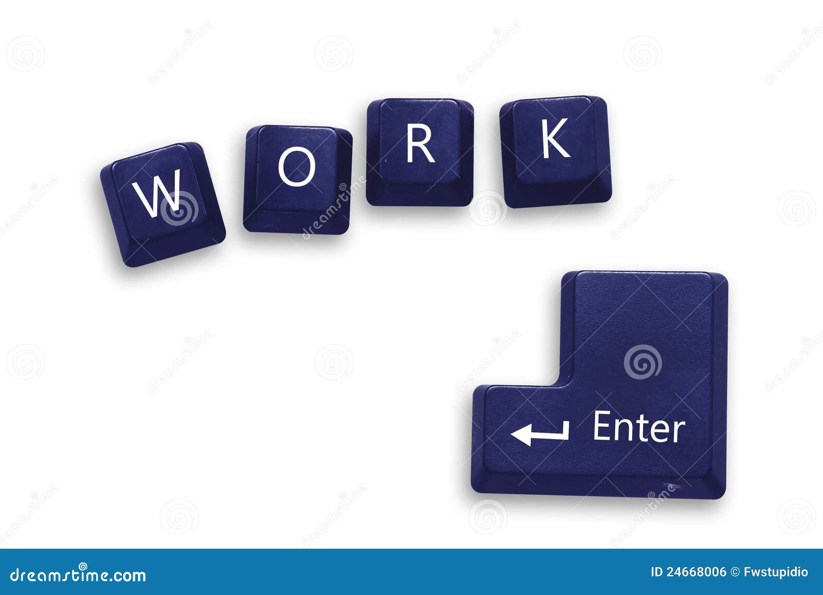 Work Button on Blue Keyboard for Business Stock Photo - Image of ...