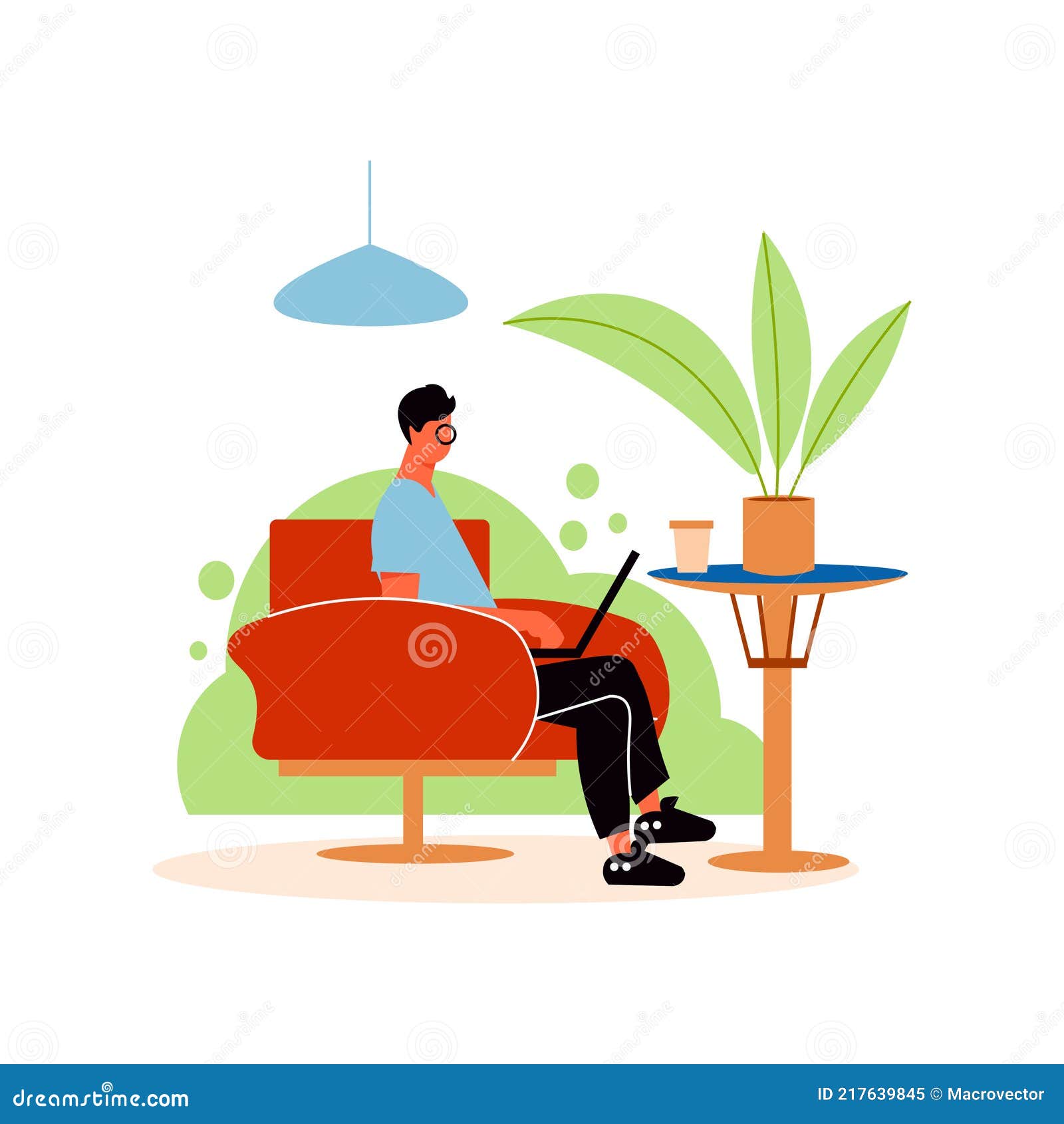 Work from Cafe Composition stock vector. Illustration of icons - 217639845