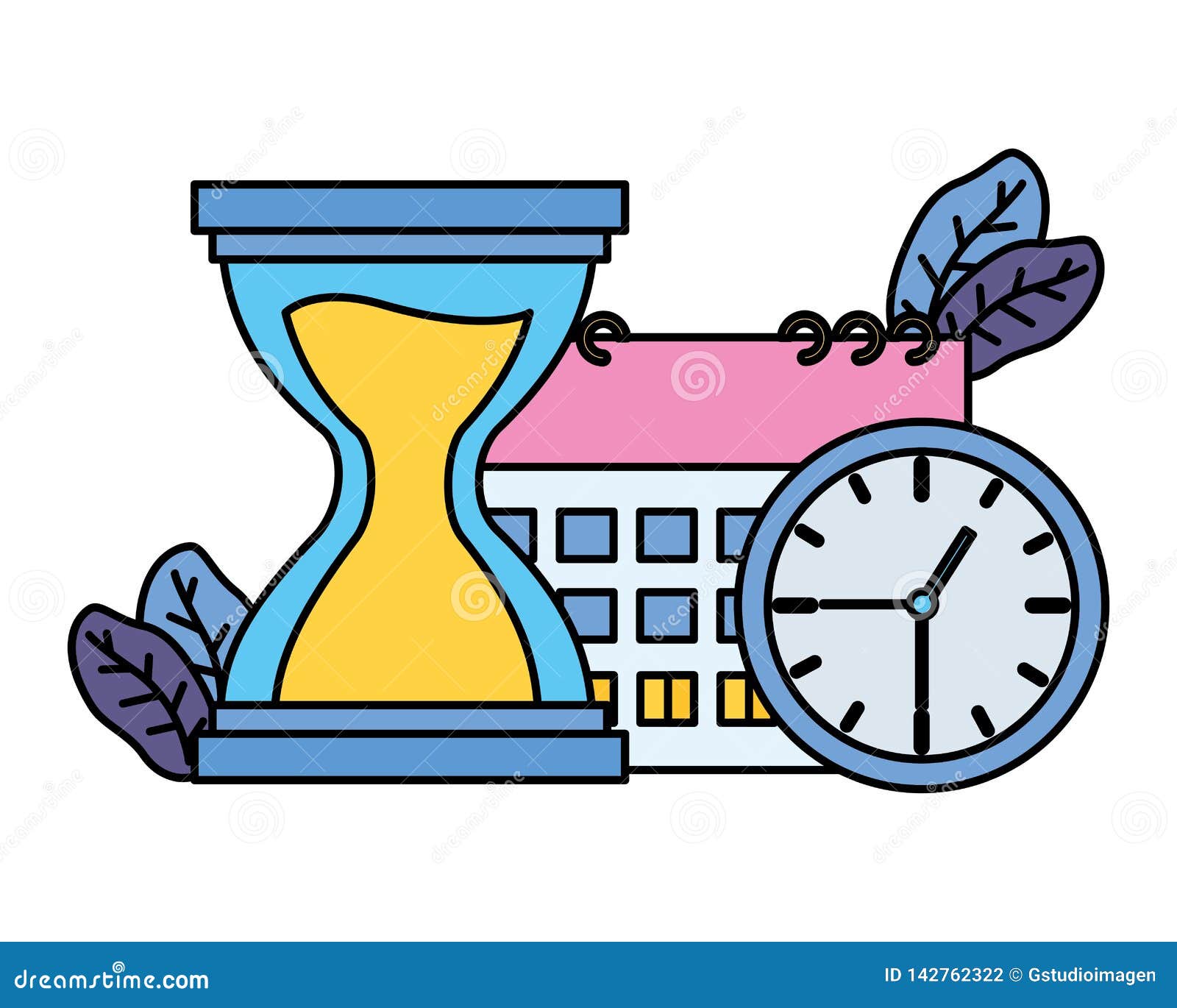 Work calendar clock stock vector. Illustration of control - 142762322