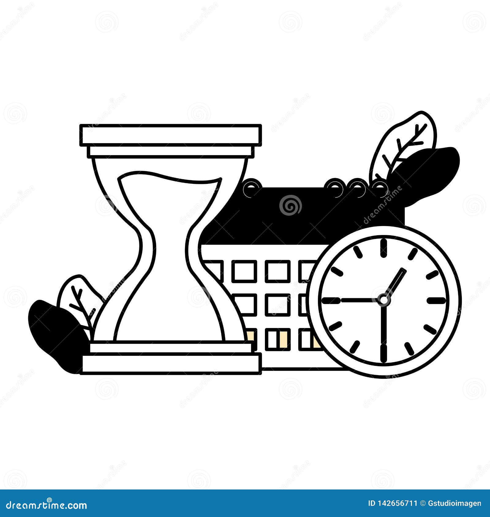 Work calendar clock stock vector. Illustration of plan - 142656711