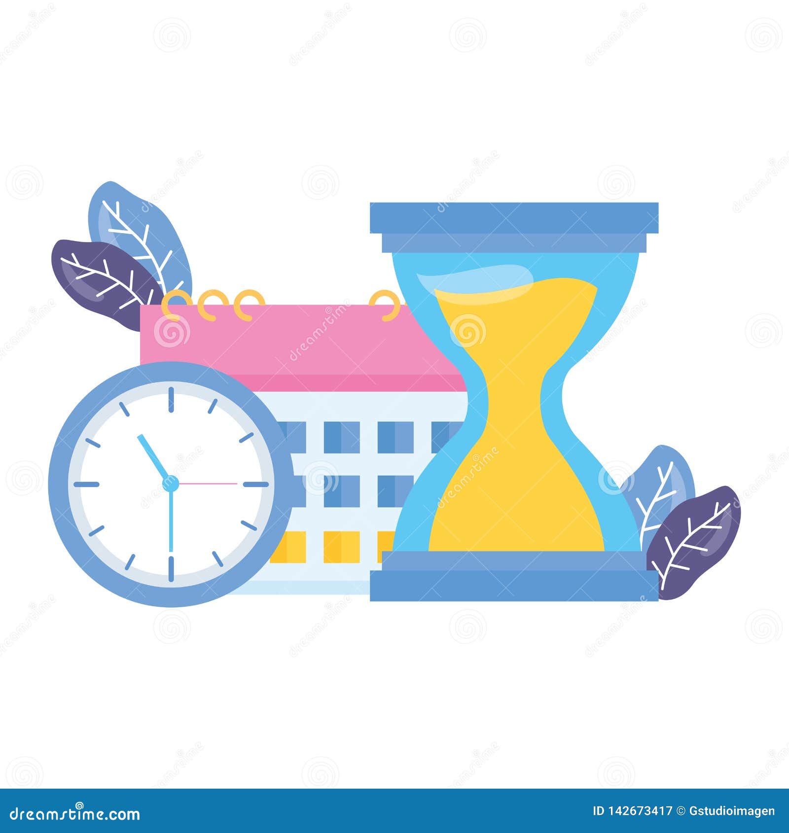 Work calendar clock stock vector. Illustration of management - 142673417