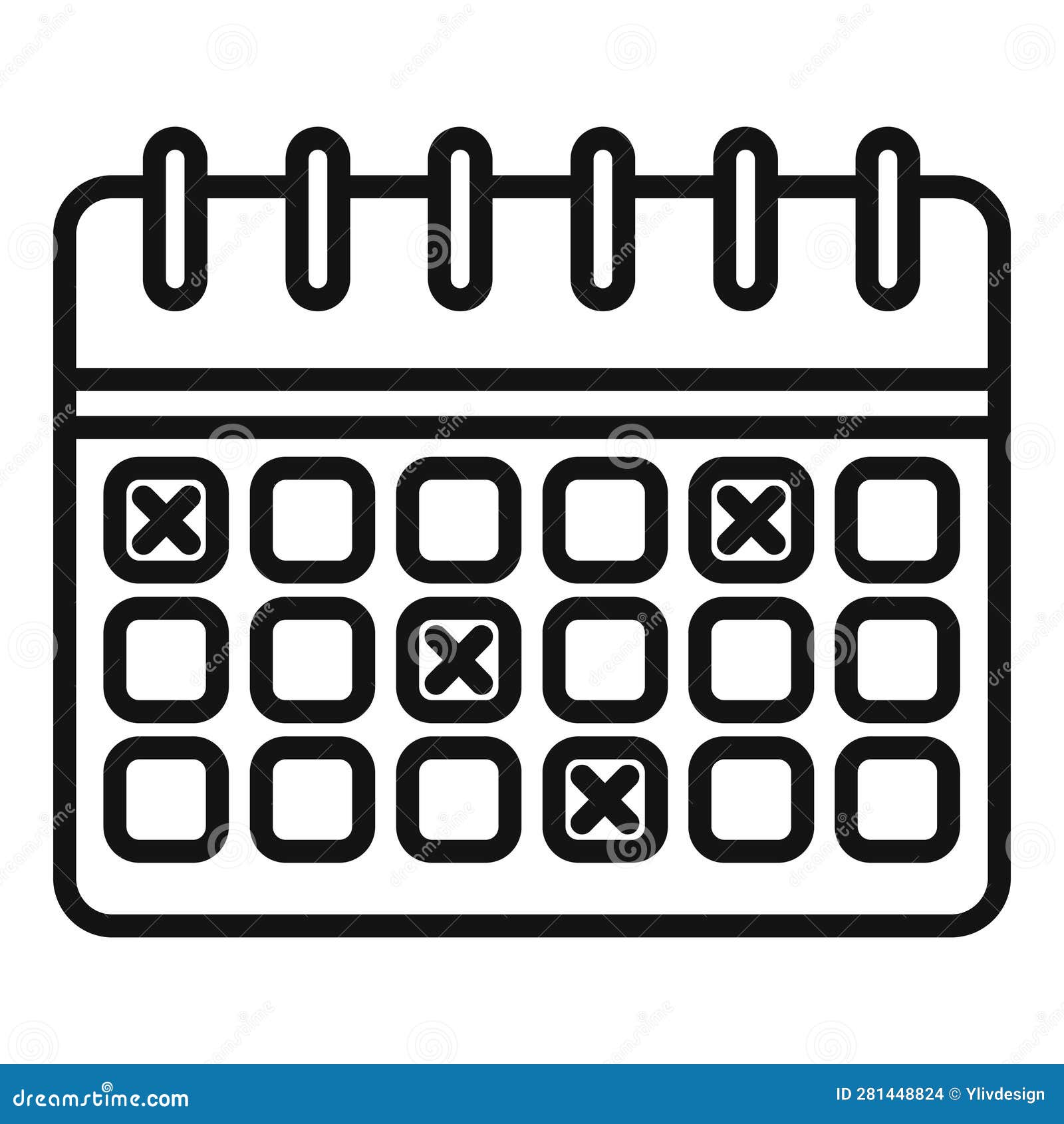 Work Calendar Icon Outline Vector. Office Time Stock Illustration ...