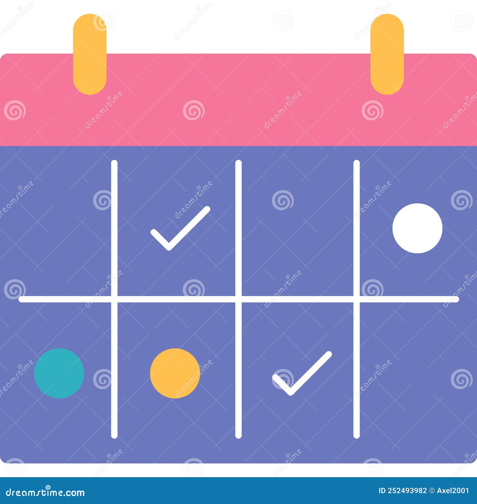 Work Calendar Icon Time Schedule Flat Vector Stock Vector ...