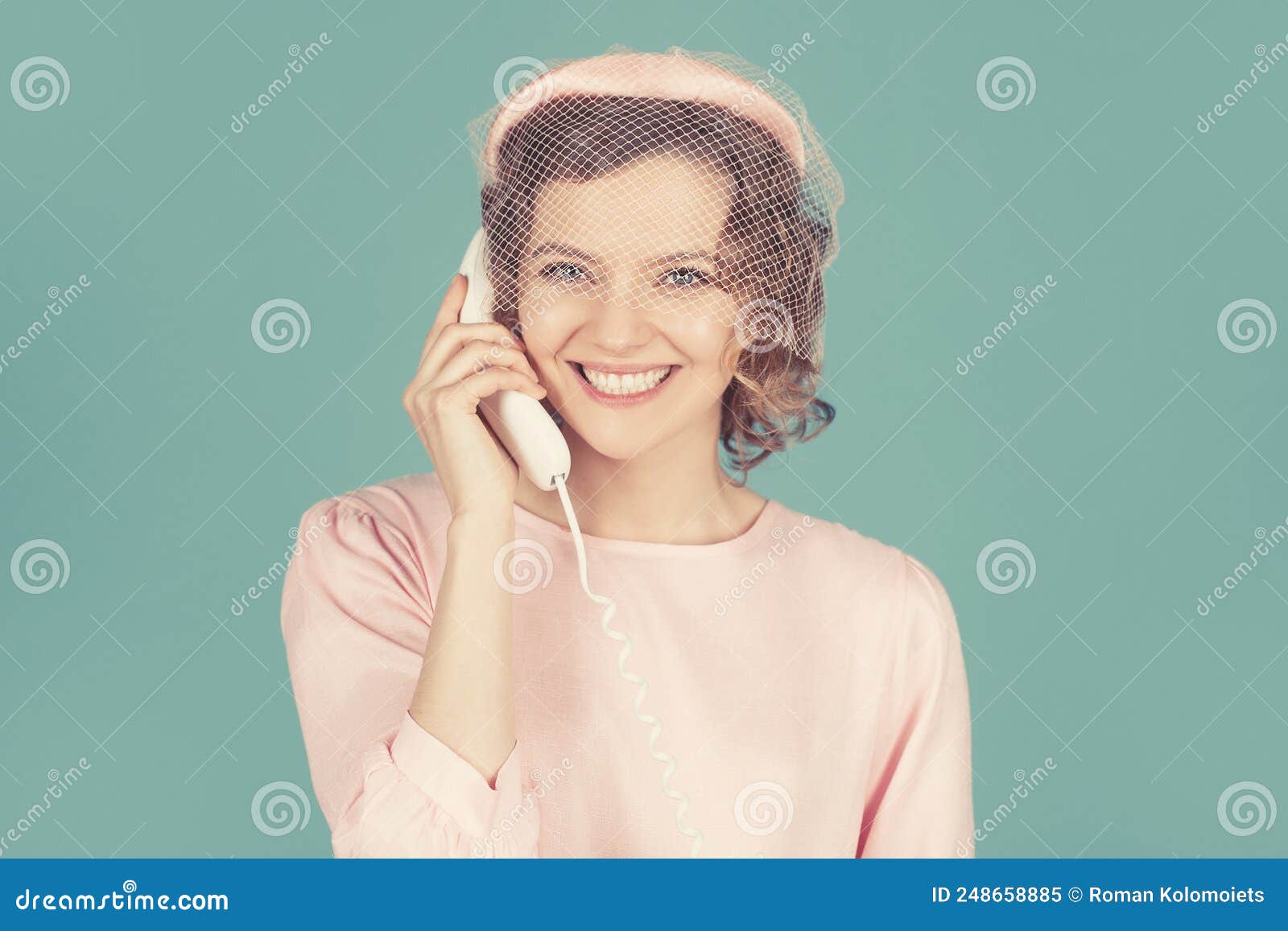 Work in Callcenter. Female Secretary with Phone Doing Customer Service ...
