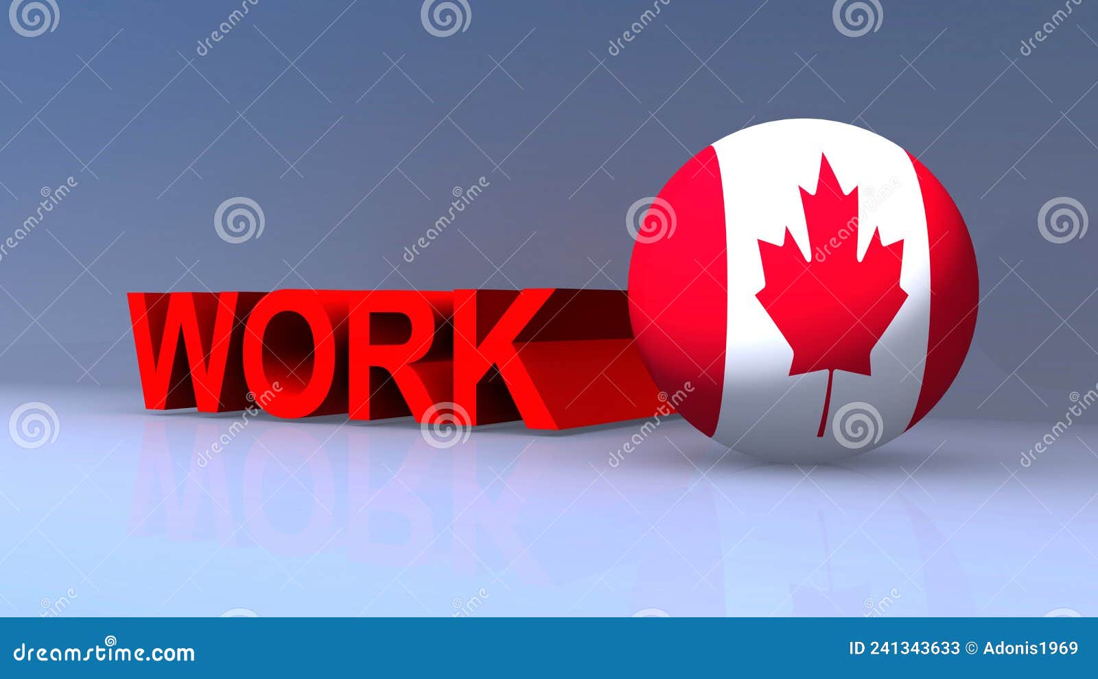 Work with Canada Flag on Blue Stock Illustration - Illustration of gold ...