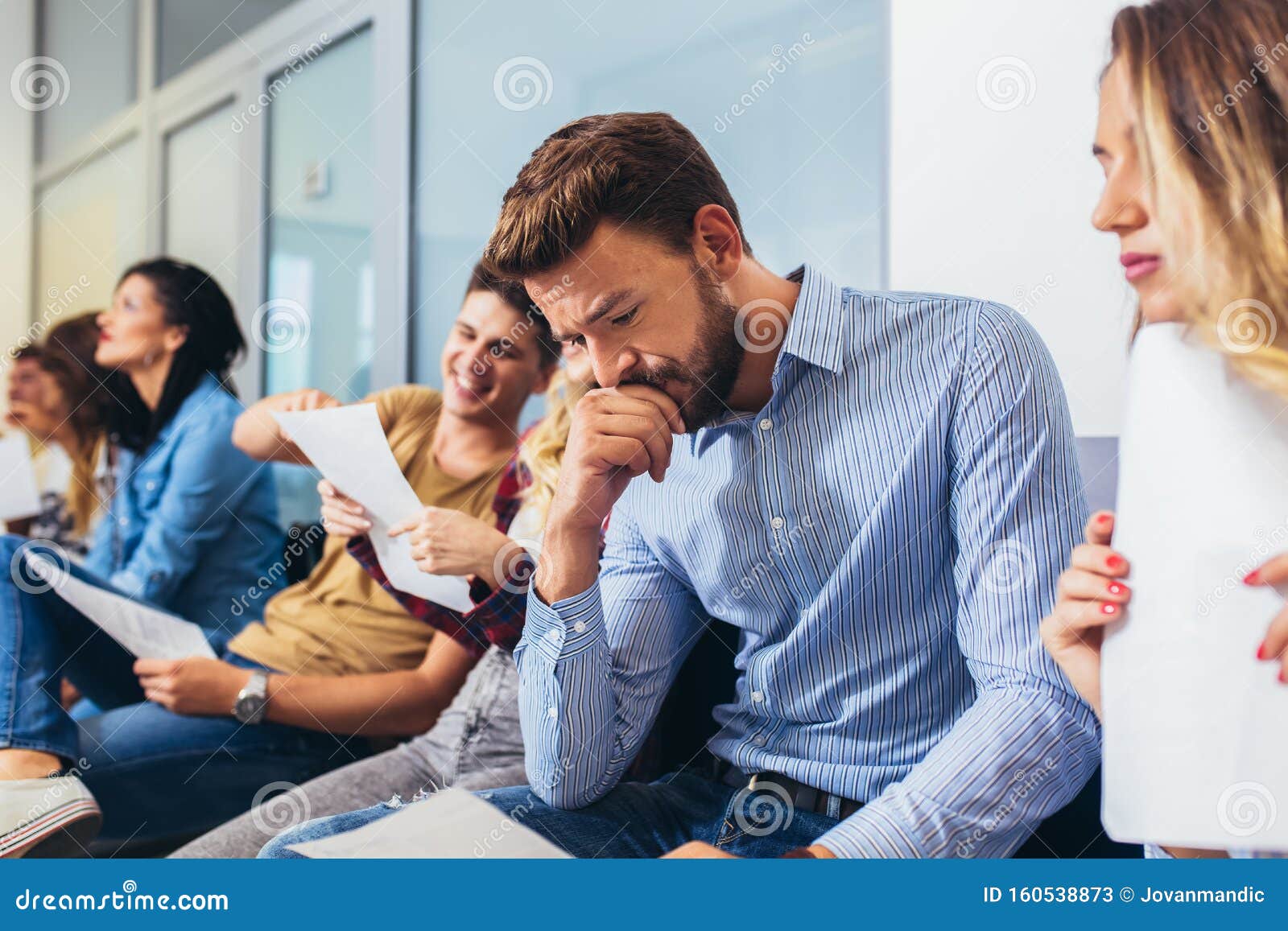 Work Candidates Waiting for Job Interview Stock Image - Image of ...