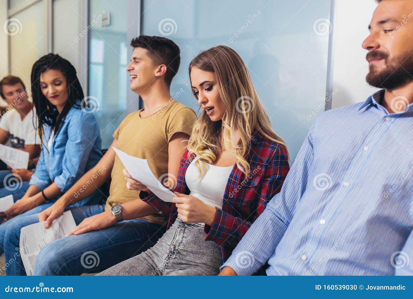 Work Candidates Waiting for Job Interview Stock Photo - Image of people ...