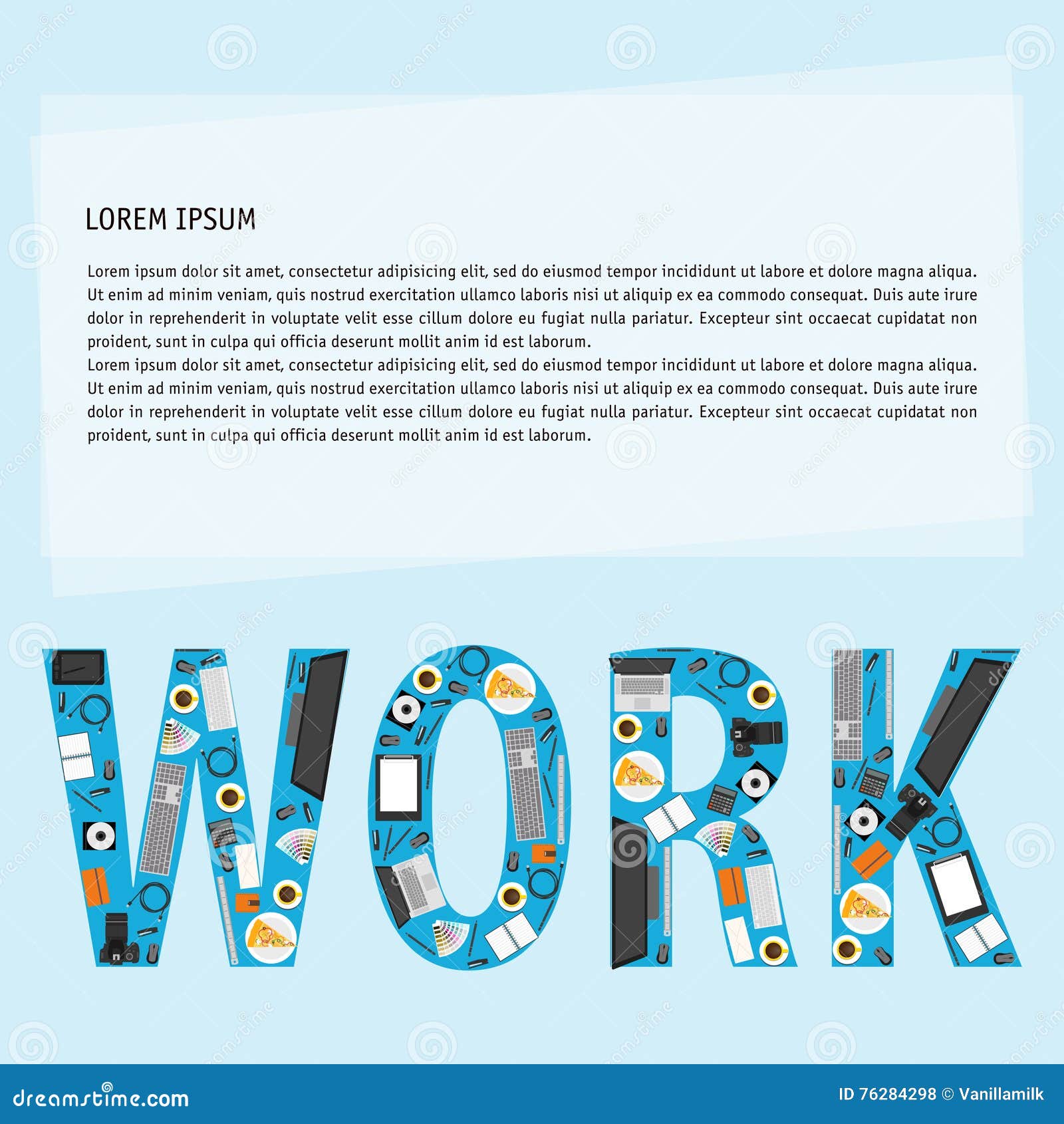 Work card template. stock vector. Illustration of equipment - 76284298