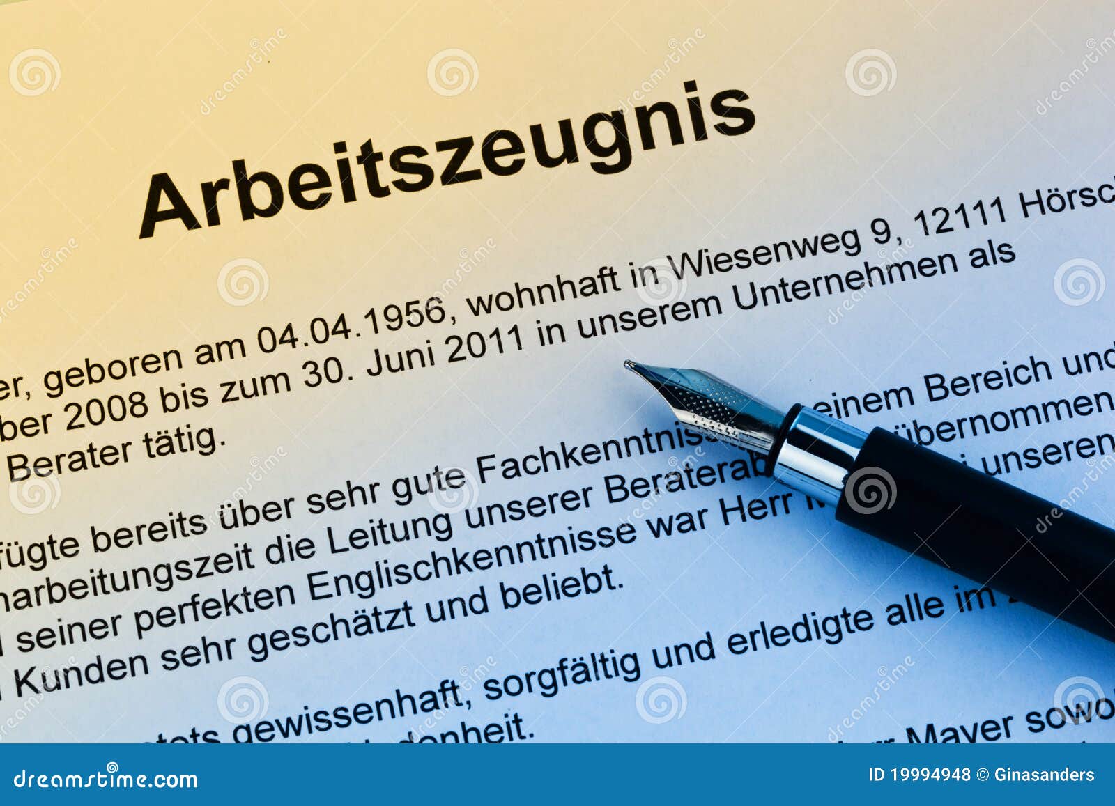 Work Certificate in German Language Stock Photo - Image of opportunity ... Work Certificate in German Language Stock Photo - Image of opportunity ...