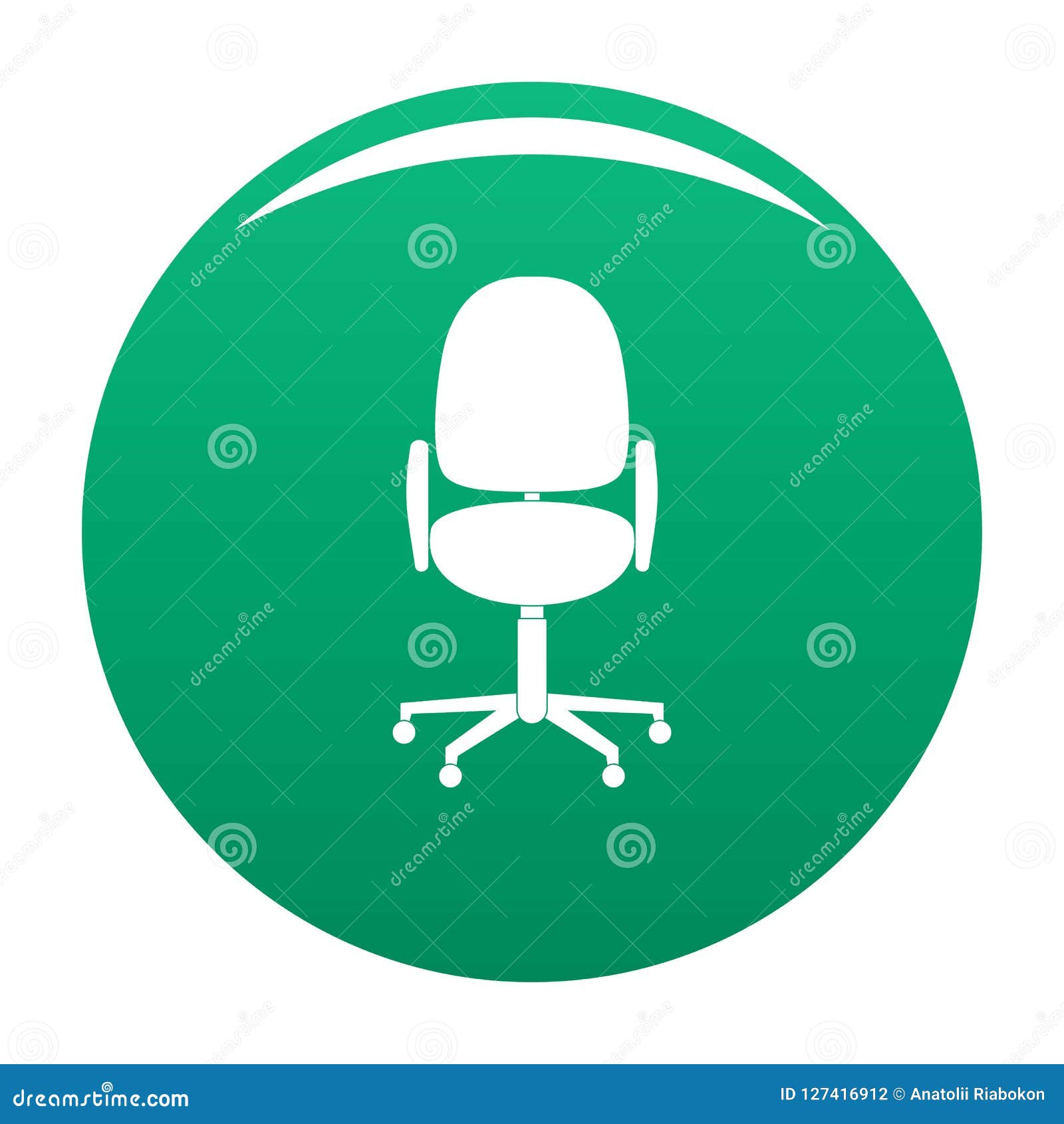 Work Chair Icon Vector Green Stock Vector - Illustration of officelife ...