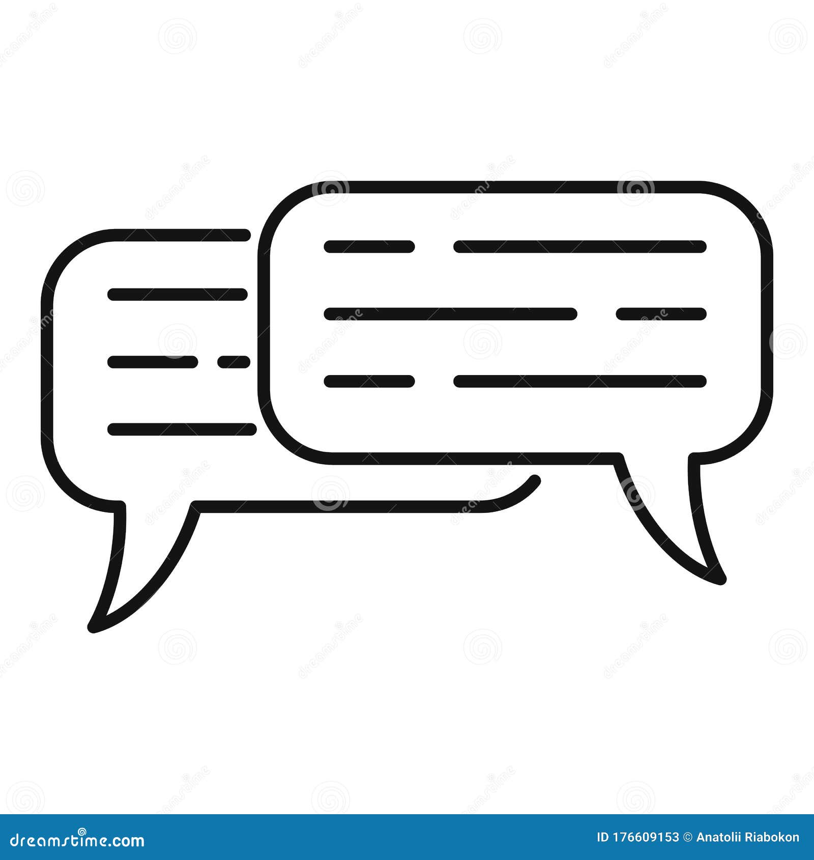 Work Chat Icon, Outline Style Stock Vector - Illustration of character ...