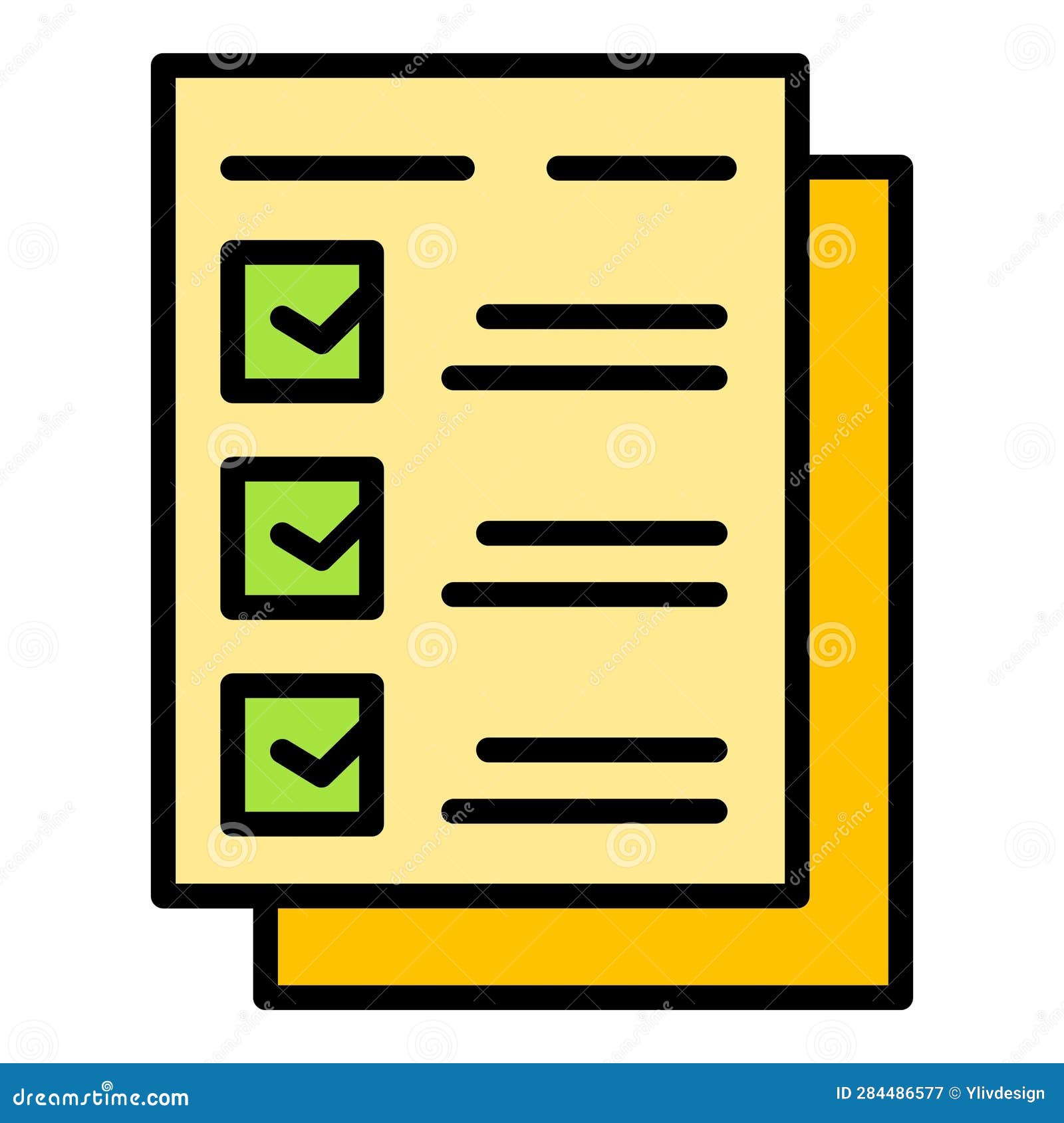 Work Checklist Icon Vector Flat Stock Illustration - Illustration of ...