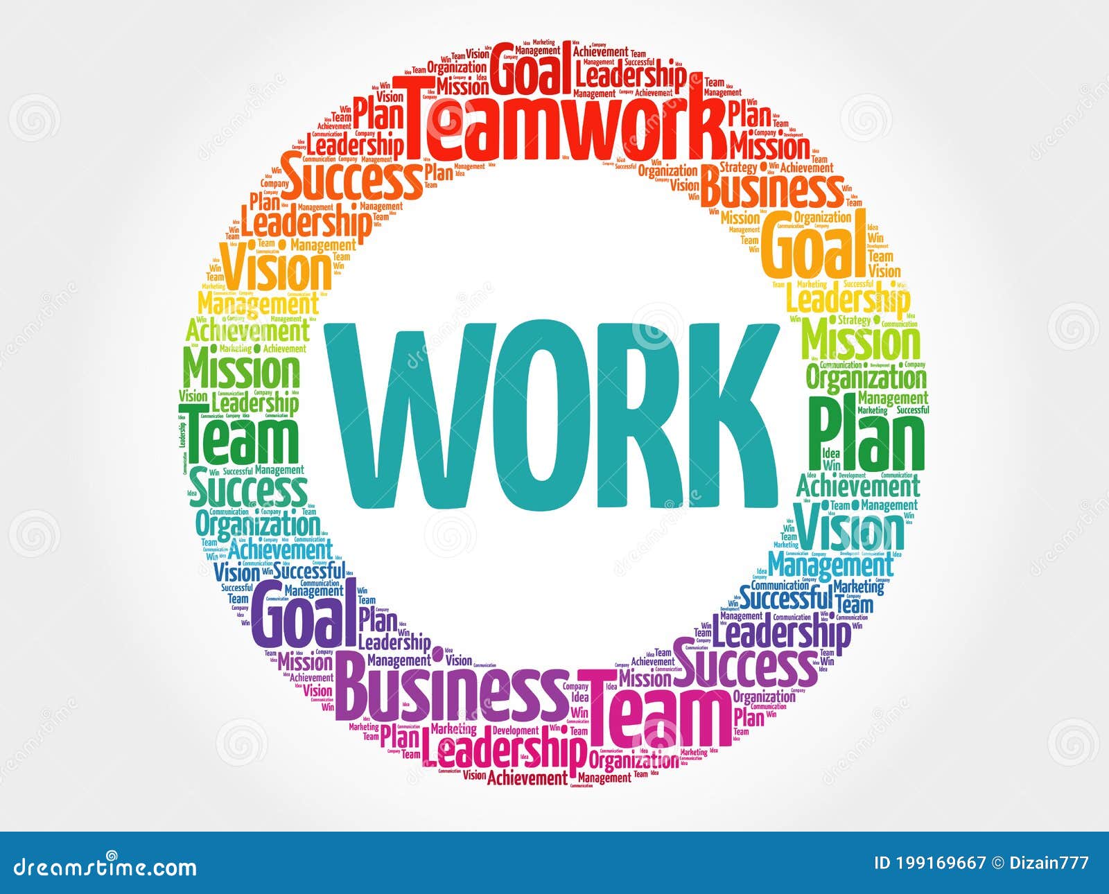 Work circle word cloud stock illustration. Illustration of strategy ...