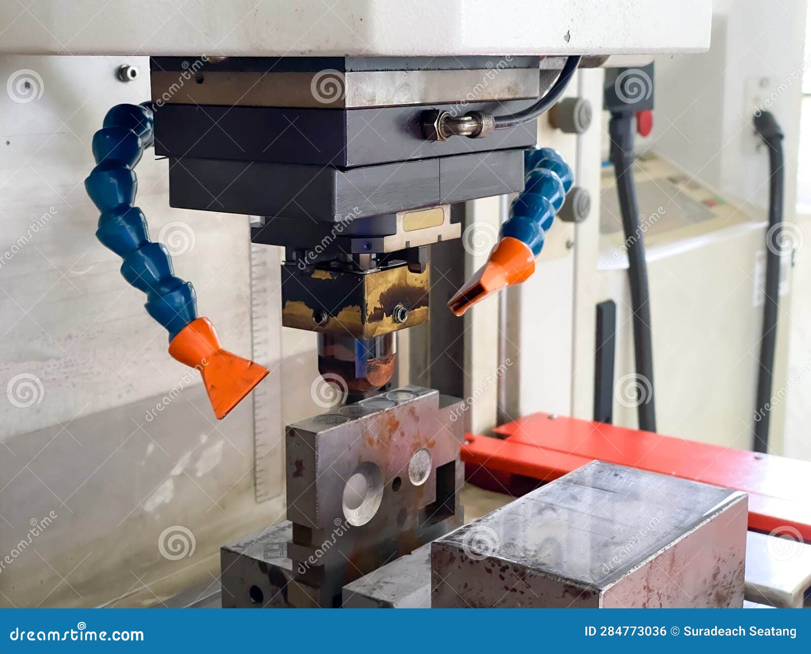 Work Clamp in CNC Industrial Machine Stock Photo - Image of metallic ...