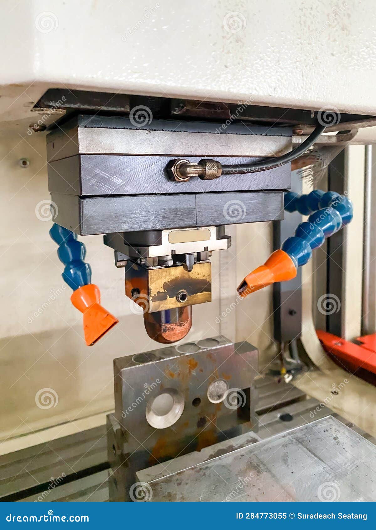 Work Clamp in CNC Industrial Machine Stock Image - Image of discharge ...