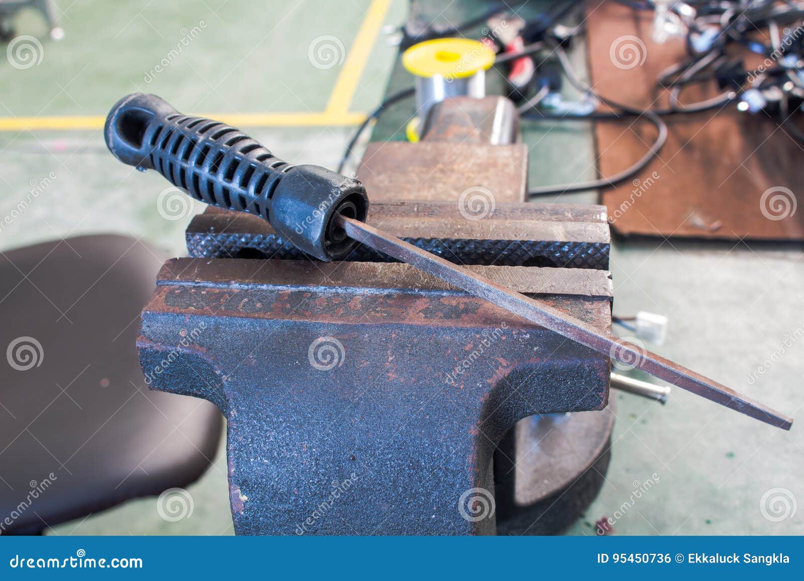 The Work clamp and tools stock photo. Image of steel - 95450736