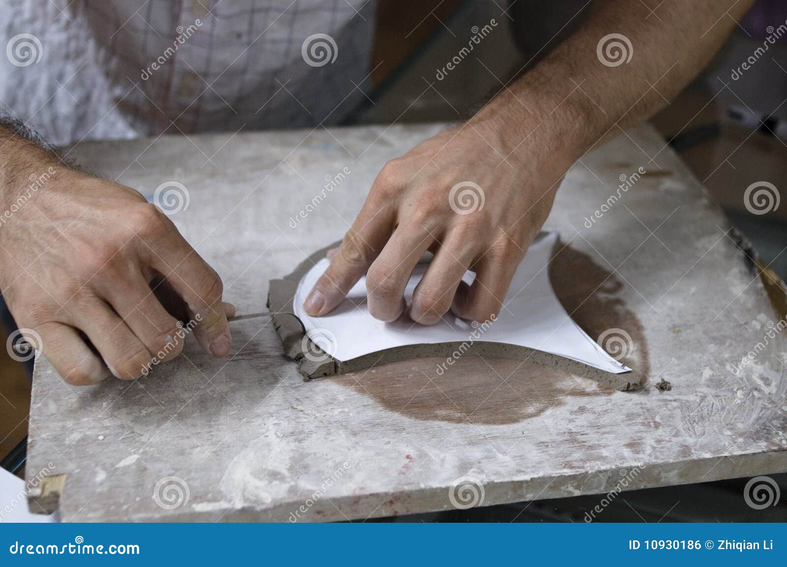 Work with clay stock photo. Image of hand, chinaware - 10930186