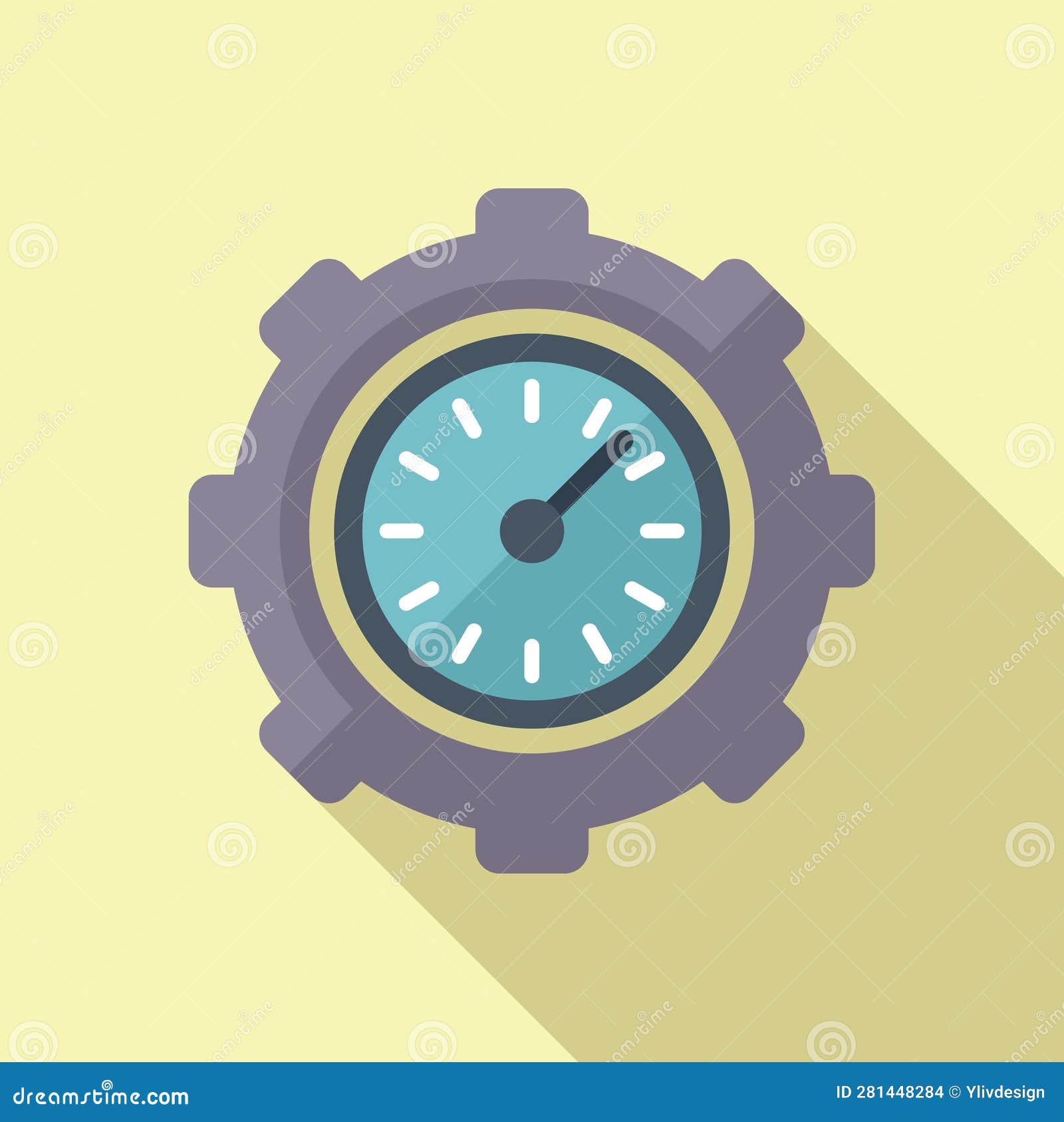 Work Clock Icon Flat Vector. Work Time Stock Vector - Illustration of ...