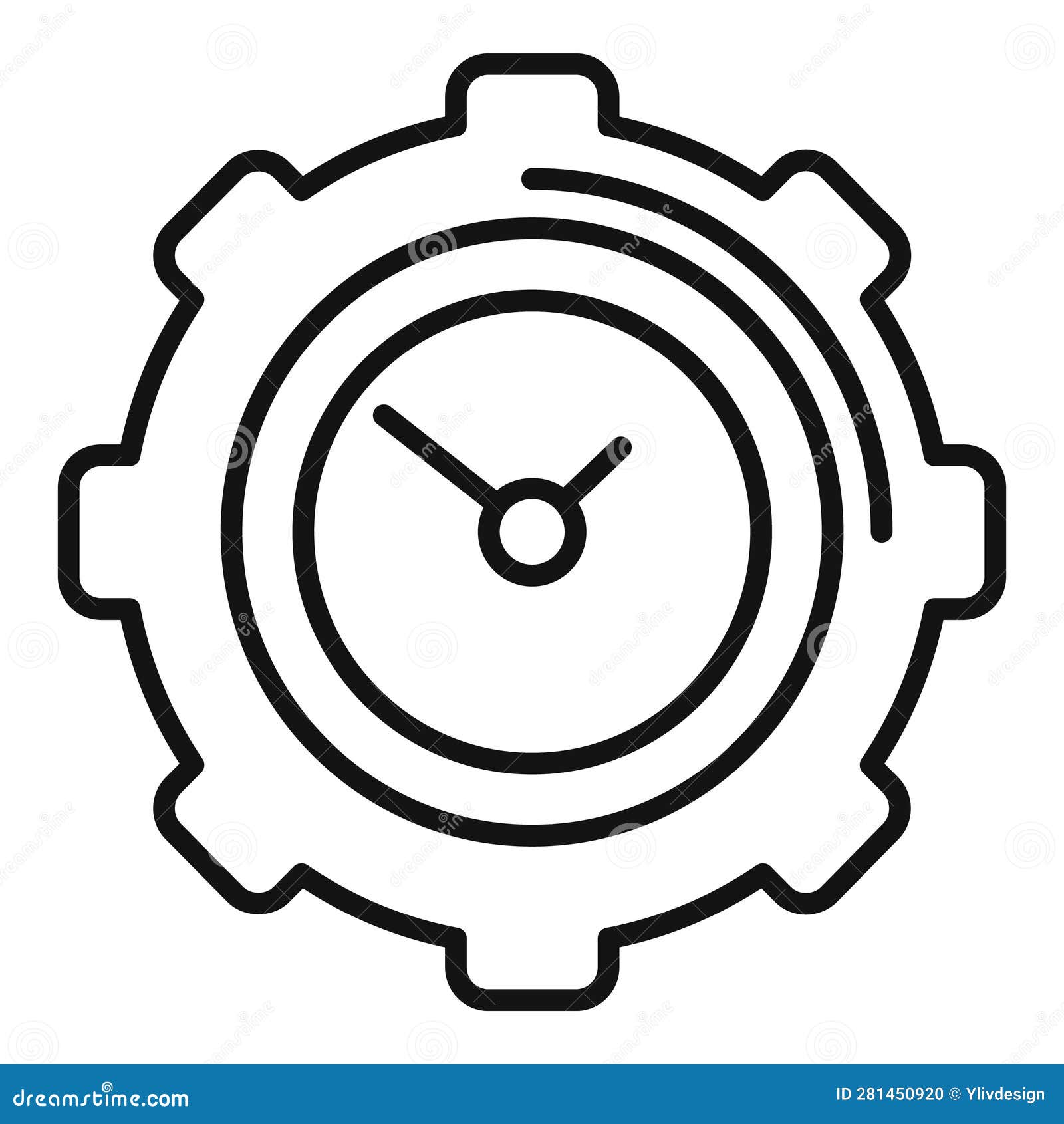 Work Clock Icon Outline Vector. Work Time Stock Illustration ...
