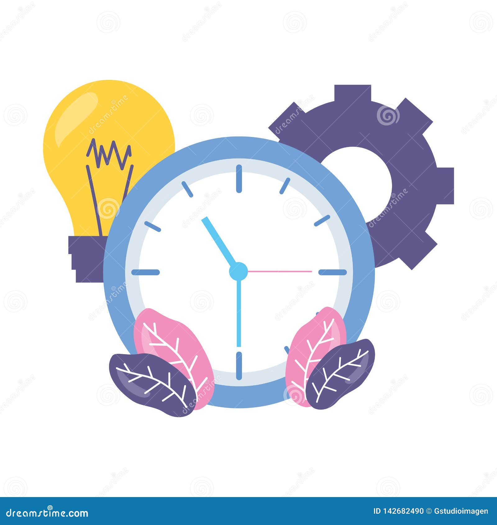 Work clock bulb stock vector. Illustration of clock - 142682490