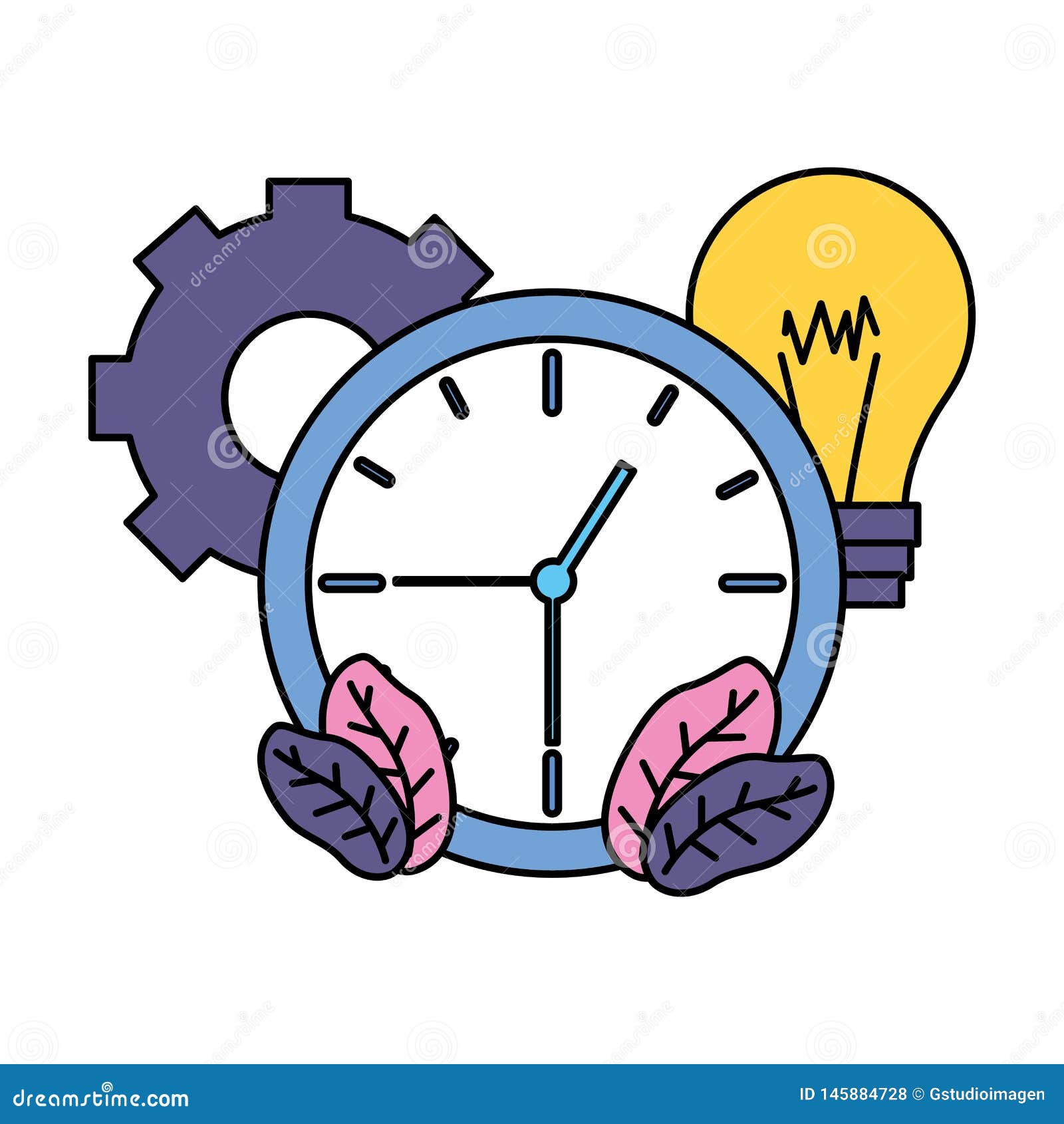 Work clock bulb stock illustration. Illustration of connection - 145884728