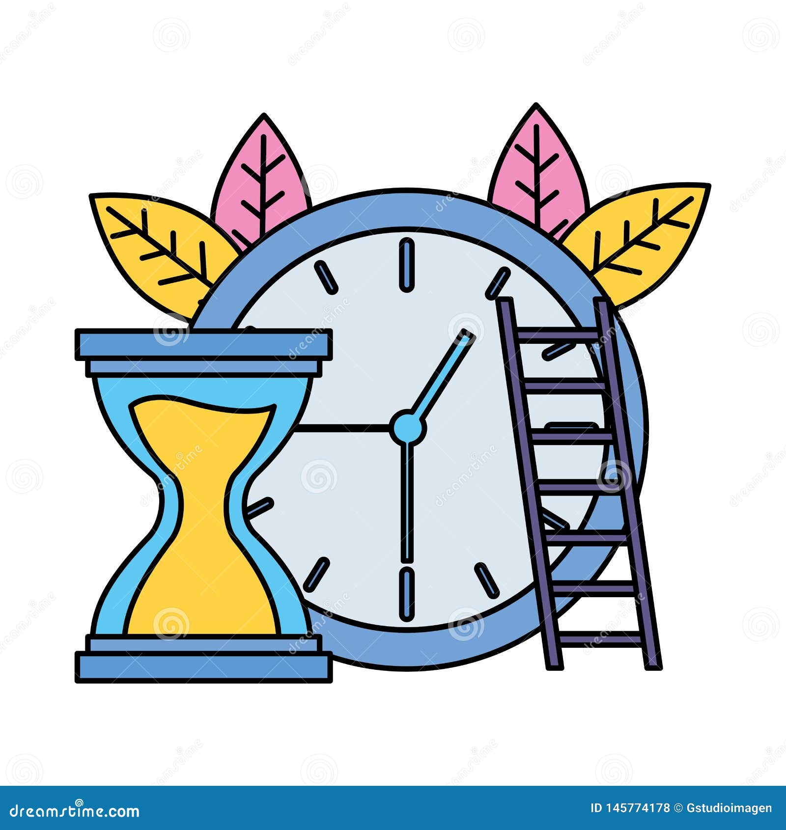 Work clock time stock illustration. Illustration of stack - 145774178