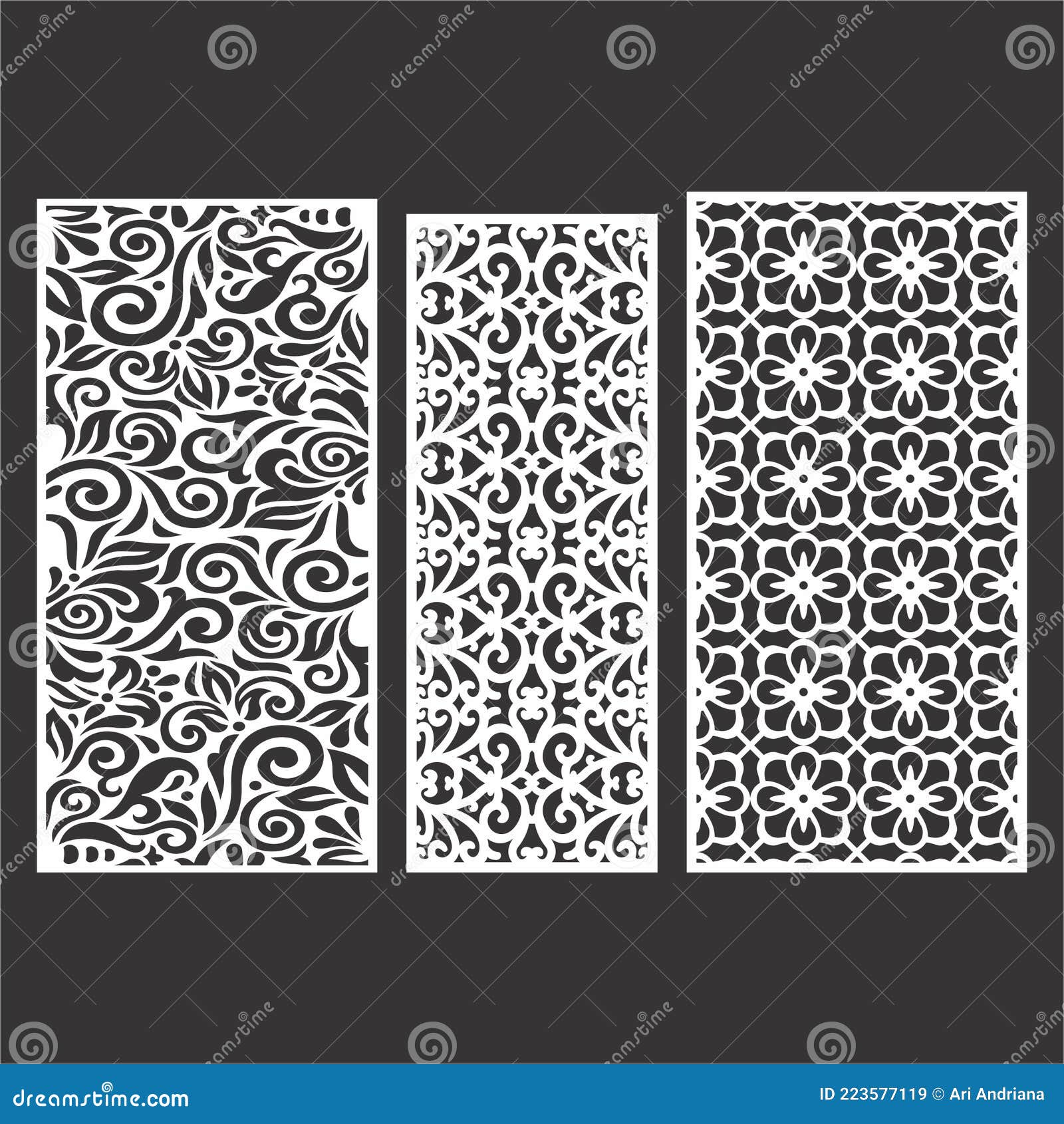 Pattern Design Decorative Cnc and Laser Work Stock Vector ...