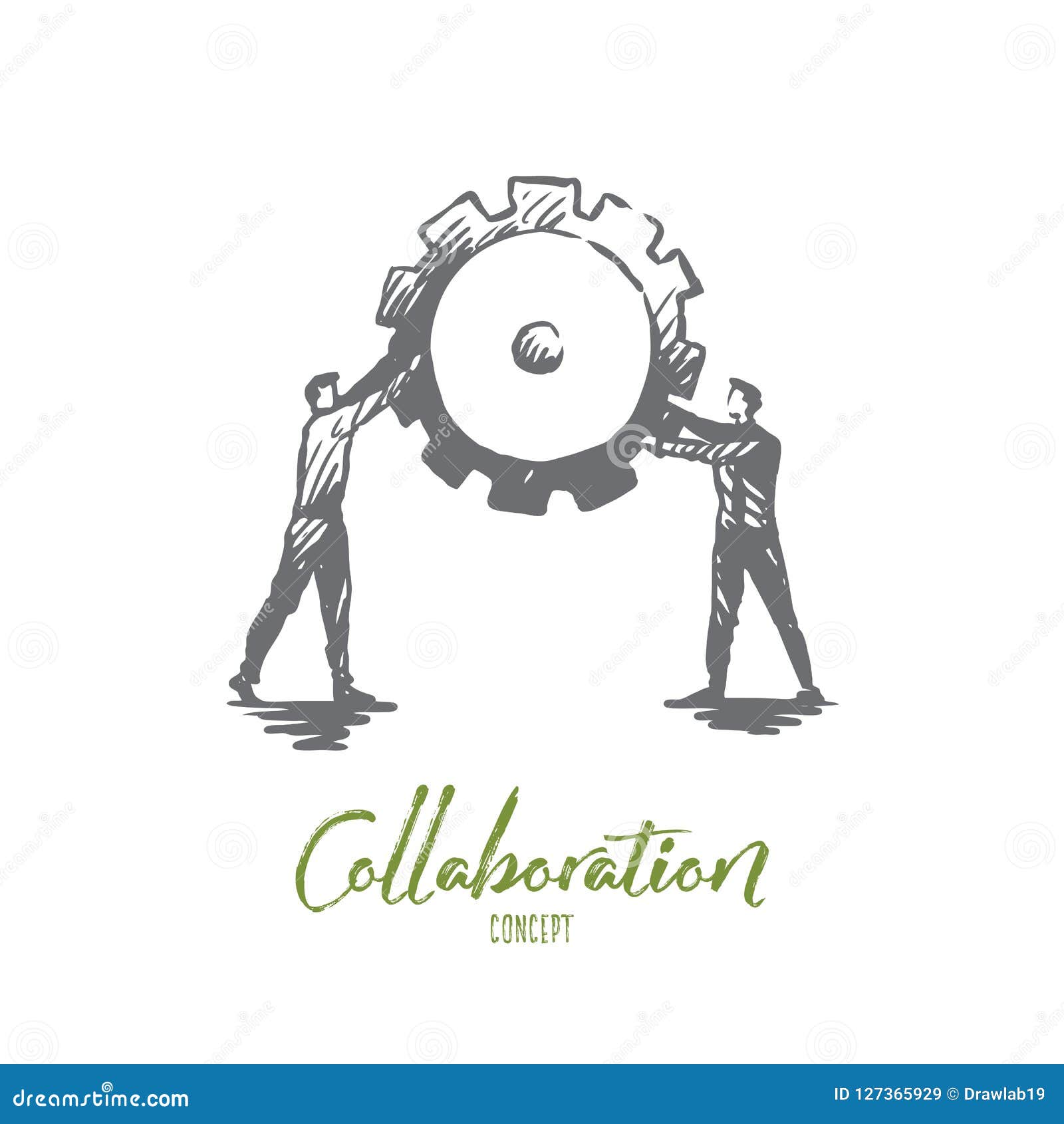 Work, Collaboration, Teamwork, Support, Cooperation Concept. Hand Drawn ...