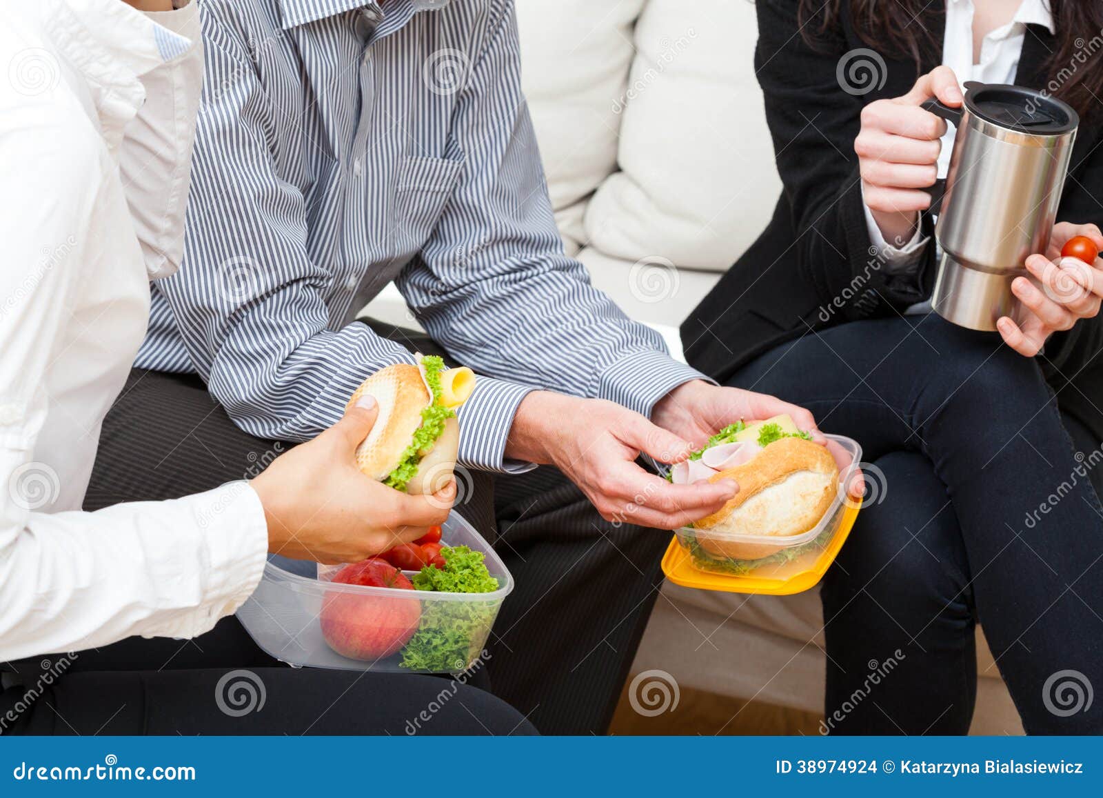 Work Colleagues during the Lunch Stock Photo - Image of homemade, lunch ...