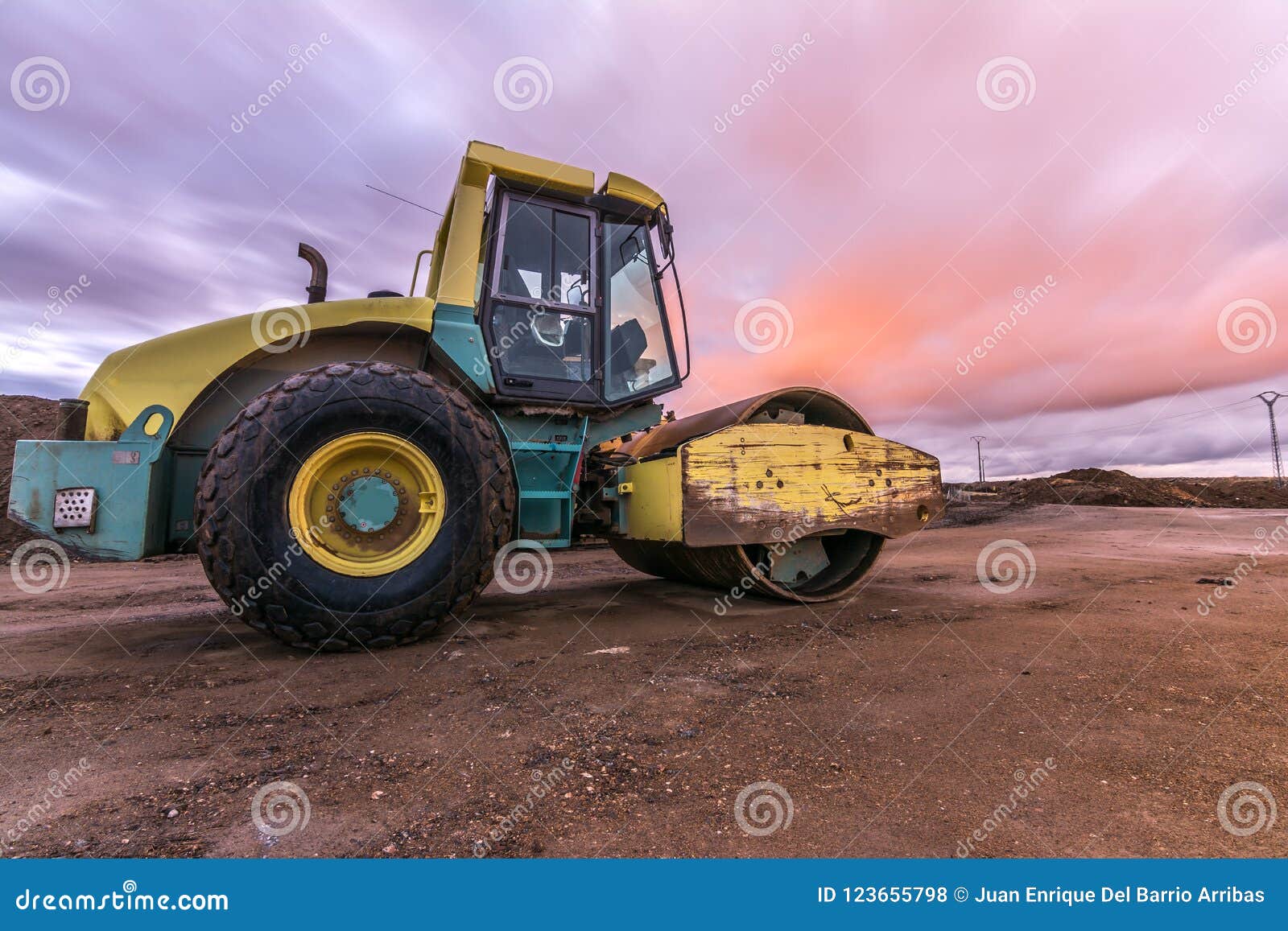 Work of Compaction of Rural Road, Later it Will Be Asphalted Stock ...