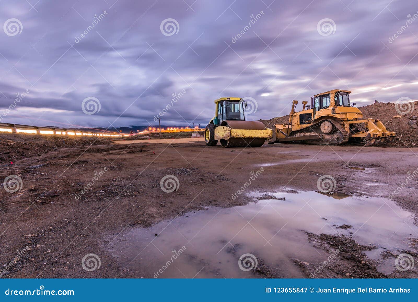 Work of Compaction of Rural Road, Later it Will Be Asphalted Stock ...