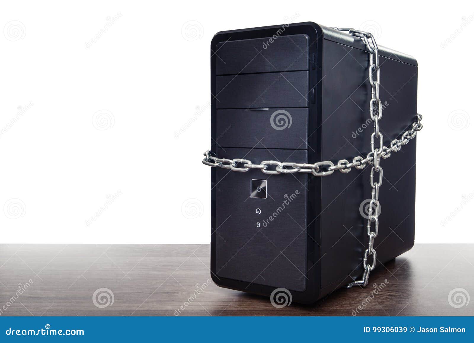 Work computer in chains stock image. Image of safeguard - 99306039