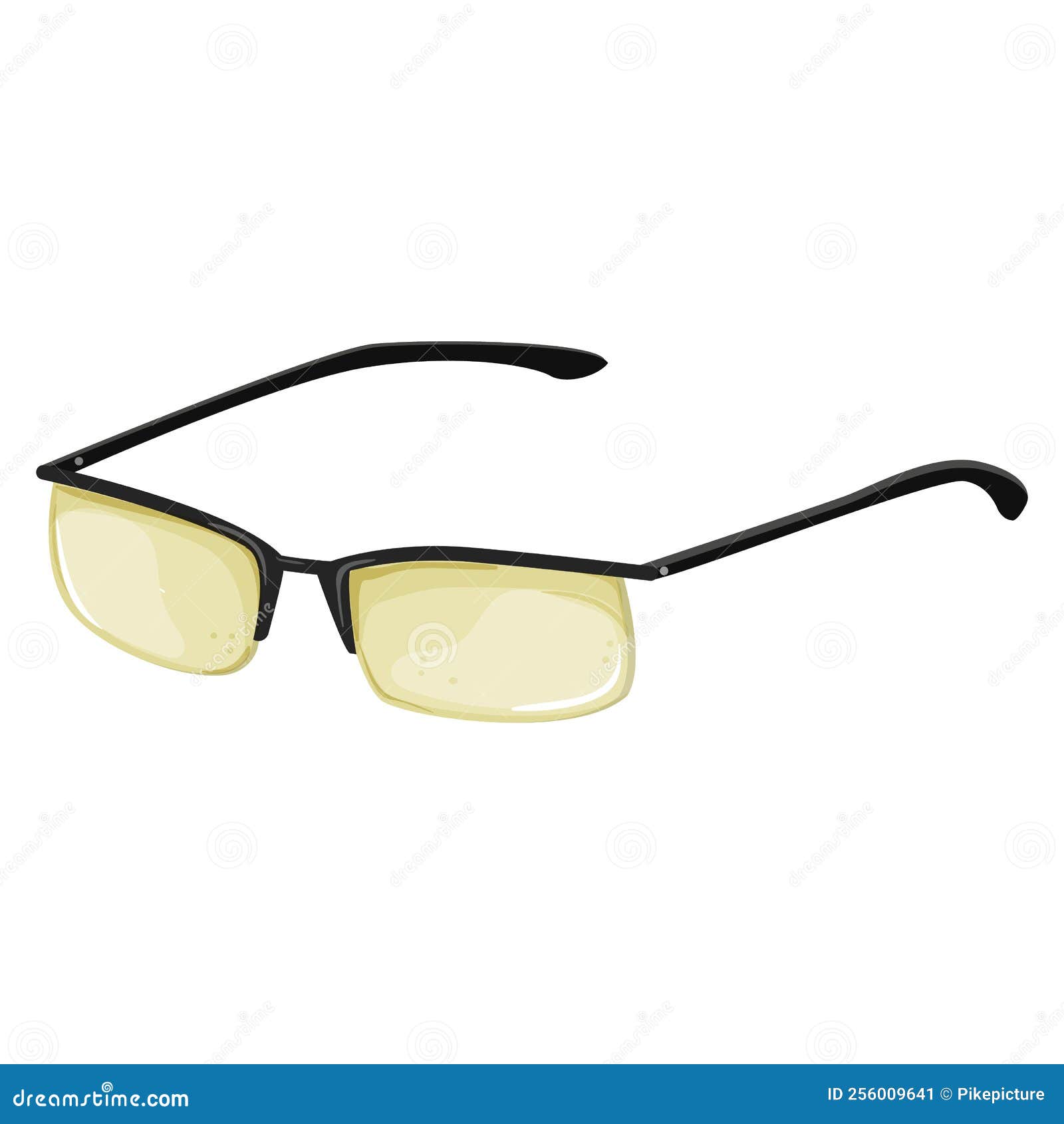 Work Computer Glasses Cartoon Vector Illustration Stock Illustration ...