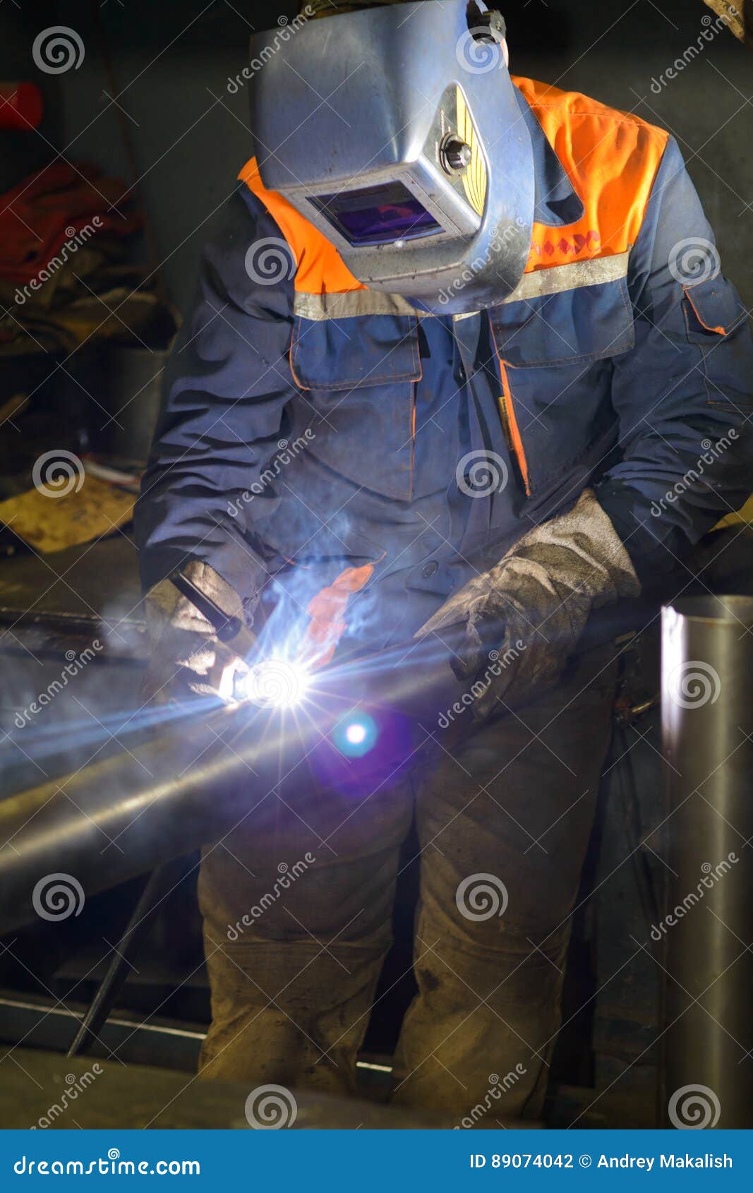 Work at the Computer at His Desk in the Office. Stock Photo - Image of ...