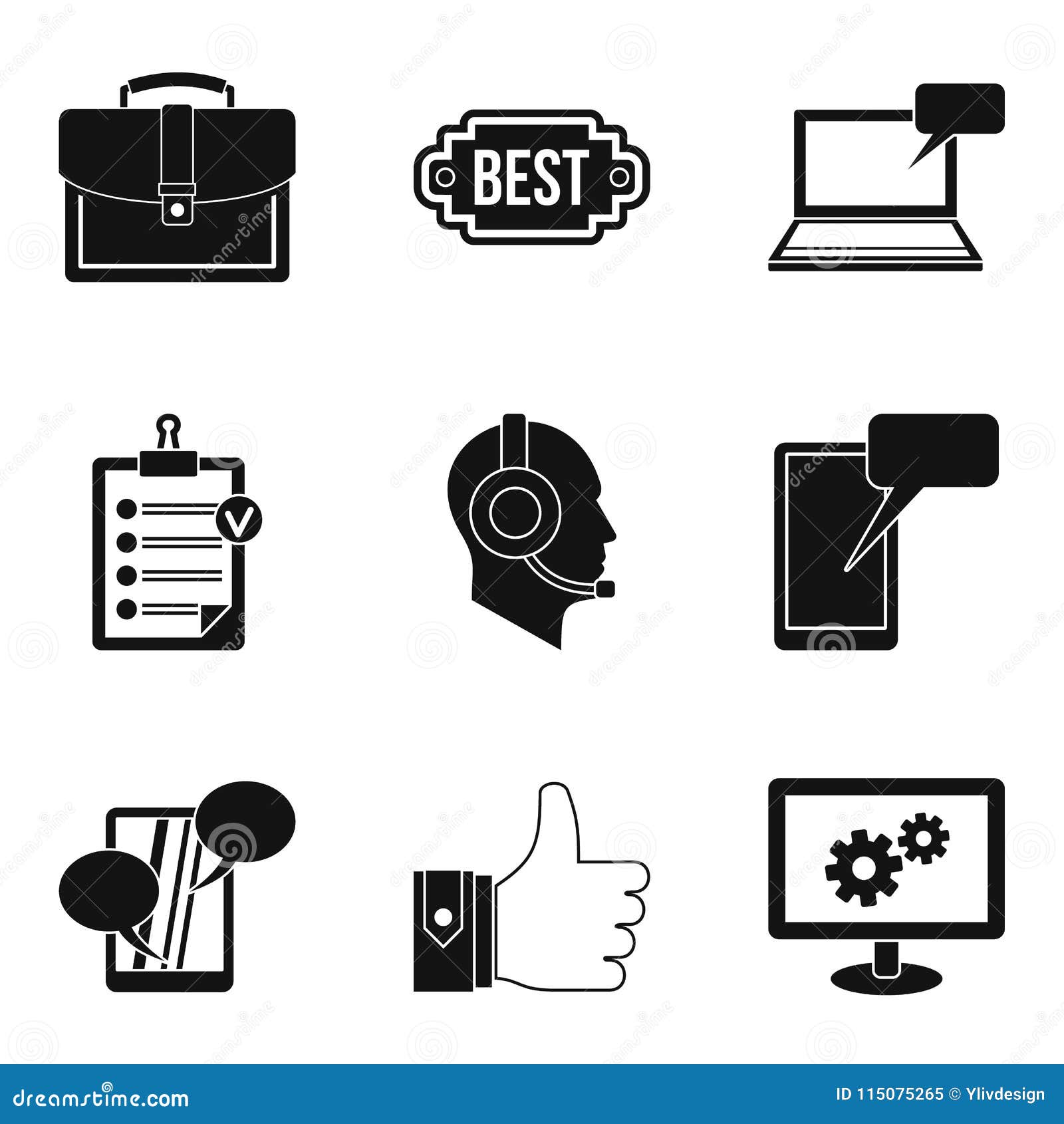 Work Computer Icons Set, Simple Style Stock Vector - Illustration of ...