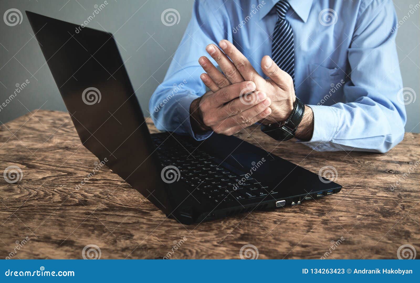Work on the Computer. Man Suffering from Wrist Pain Stock Image - Image ...