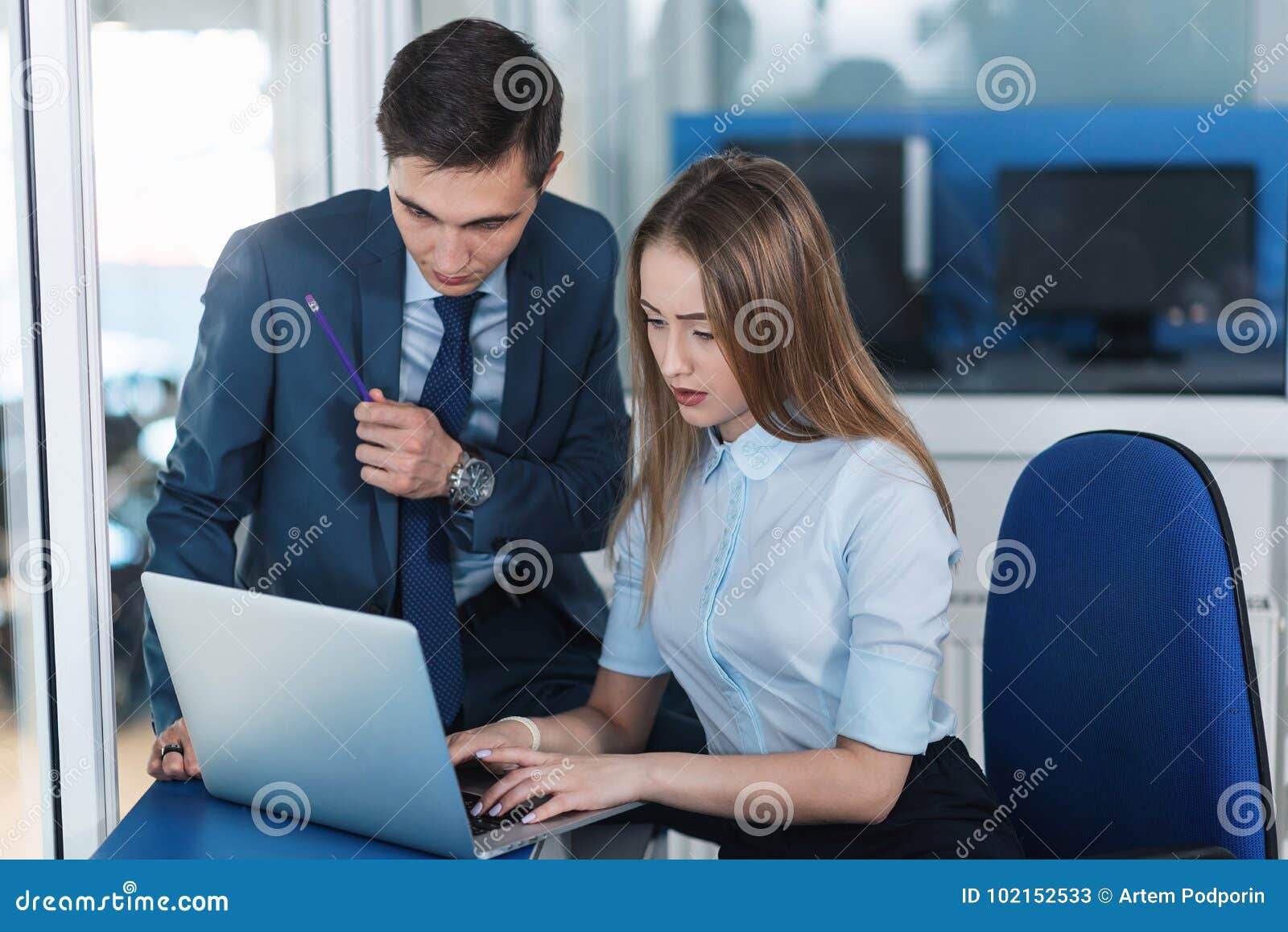 Work at computer stock image. Image of everyday, happy - 102152533