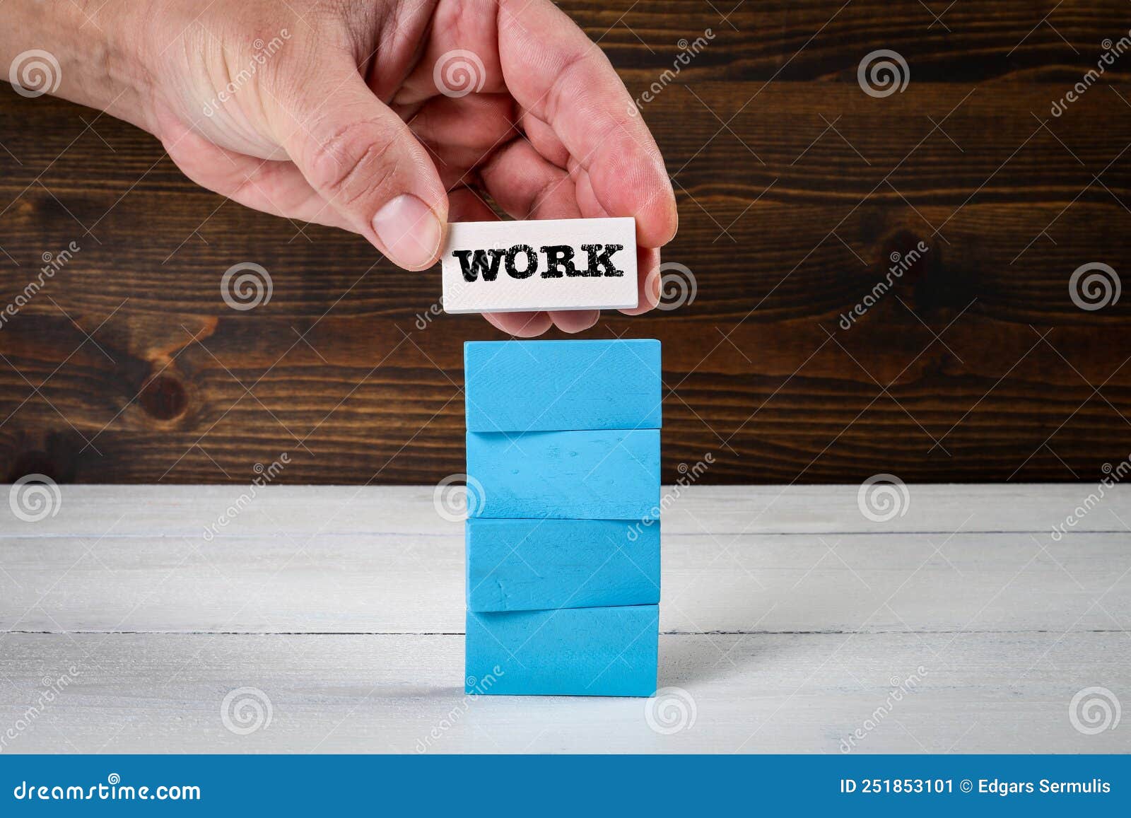 Work Concept. Colorful Wooden Blocks in a Pile Stock Image - Image of ...