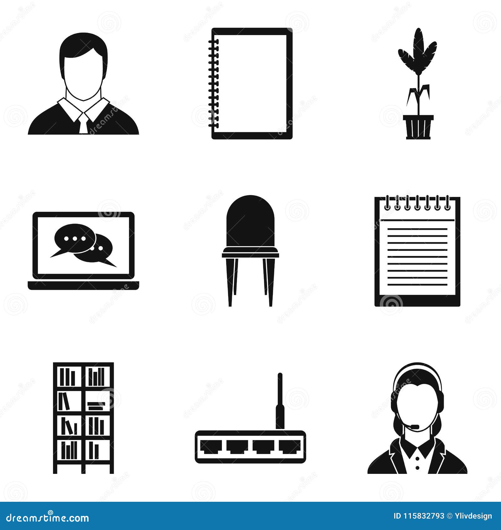 Work Condition Icons Set, Simple Style Stock Vector - Illustration of ...