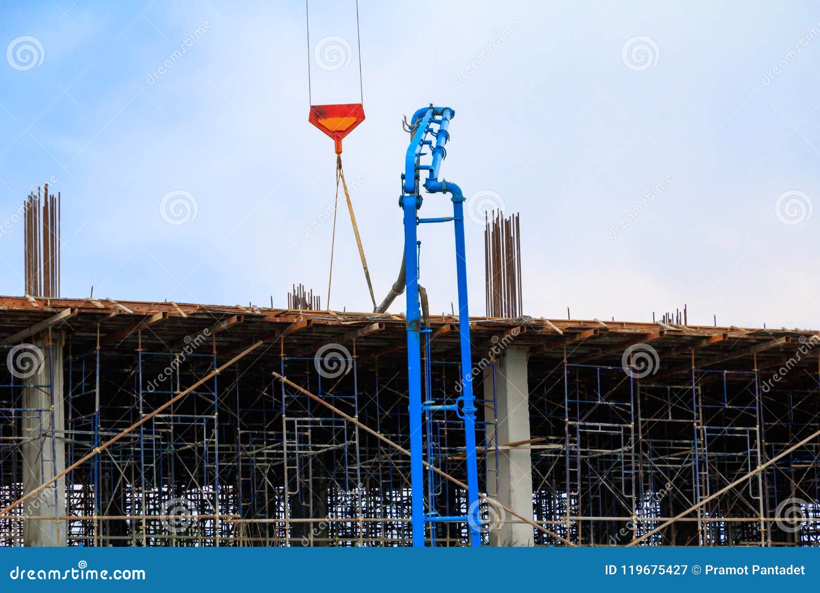Work Construction in Building High Site Workplace Stock Image - Image ...